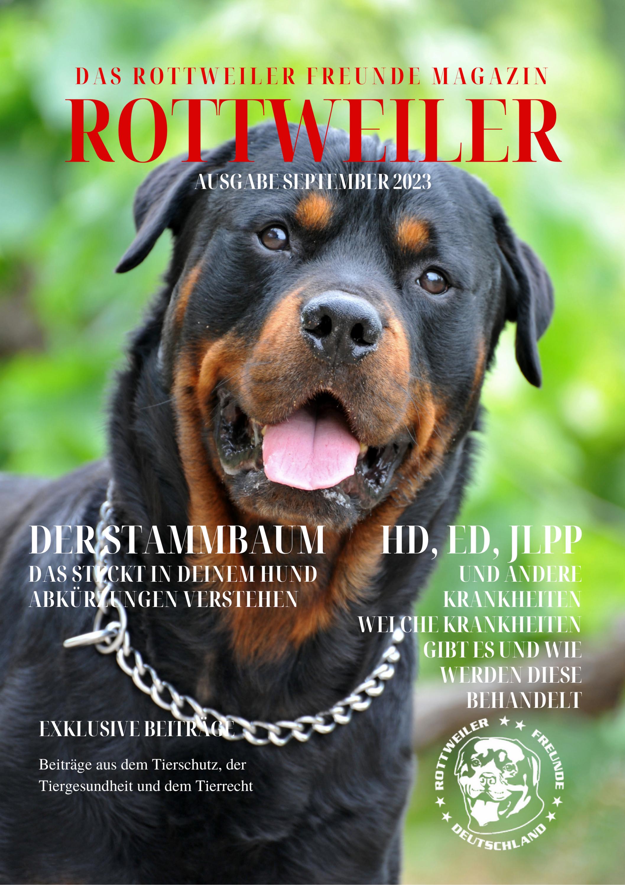 Rottweiler Magazin - Ausgabe September 2023 by Dirk Schäfer - Issuu