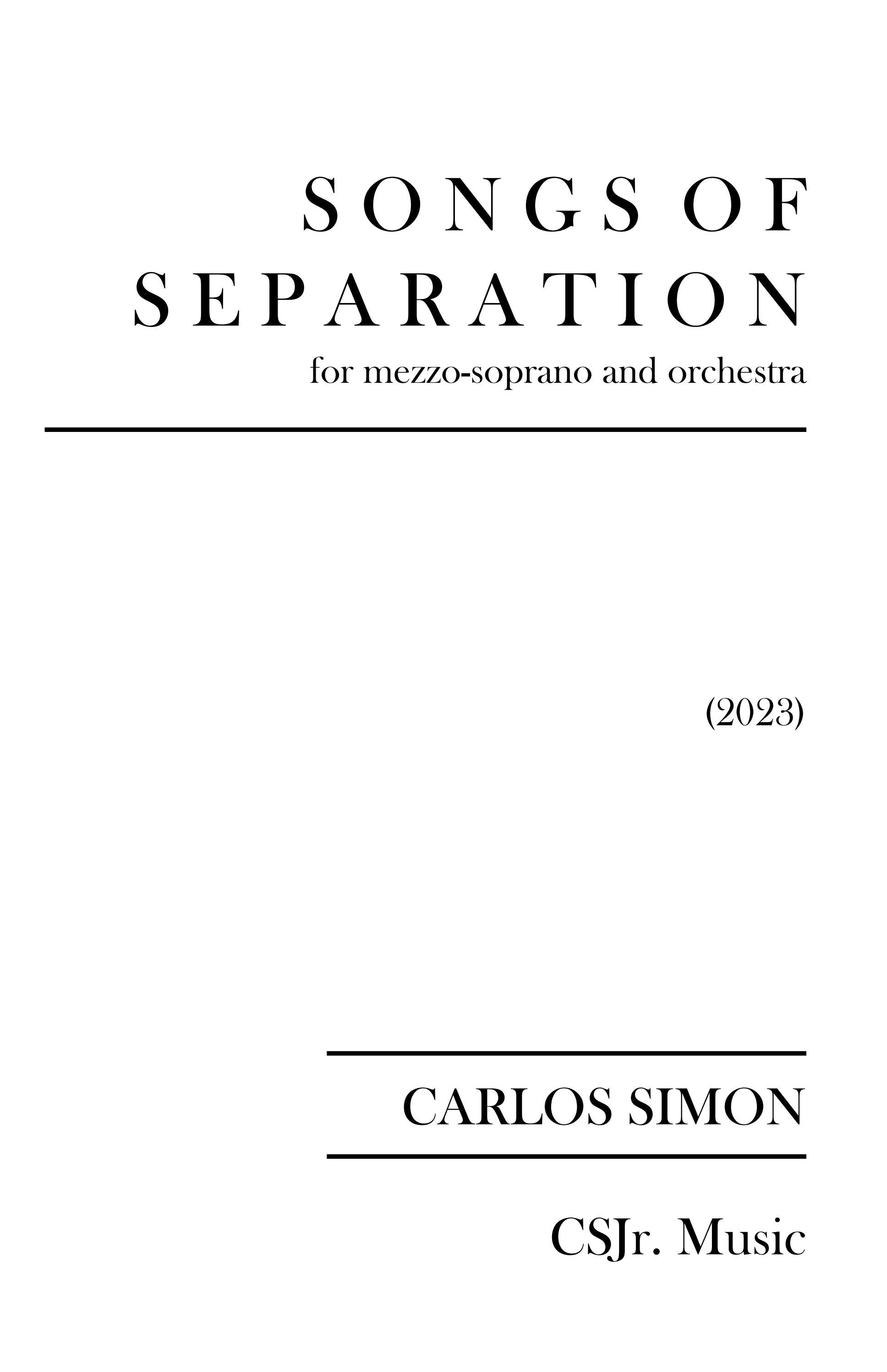 Songs of Separation by Carlos Simon - Issuu