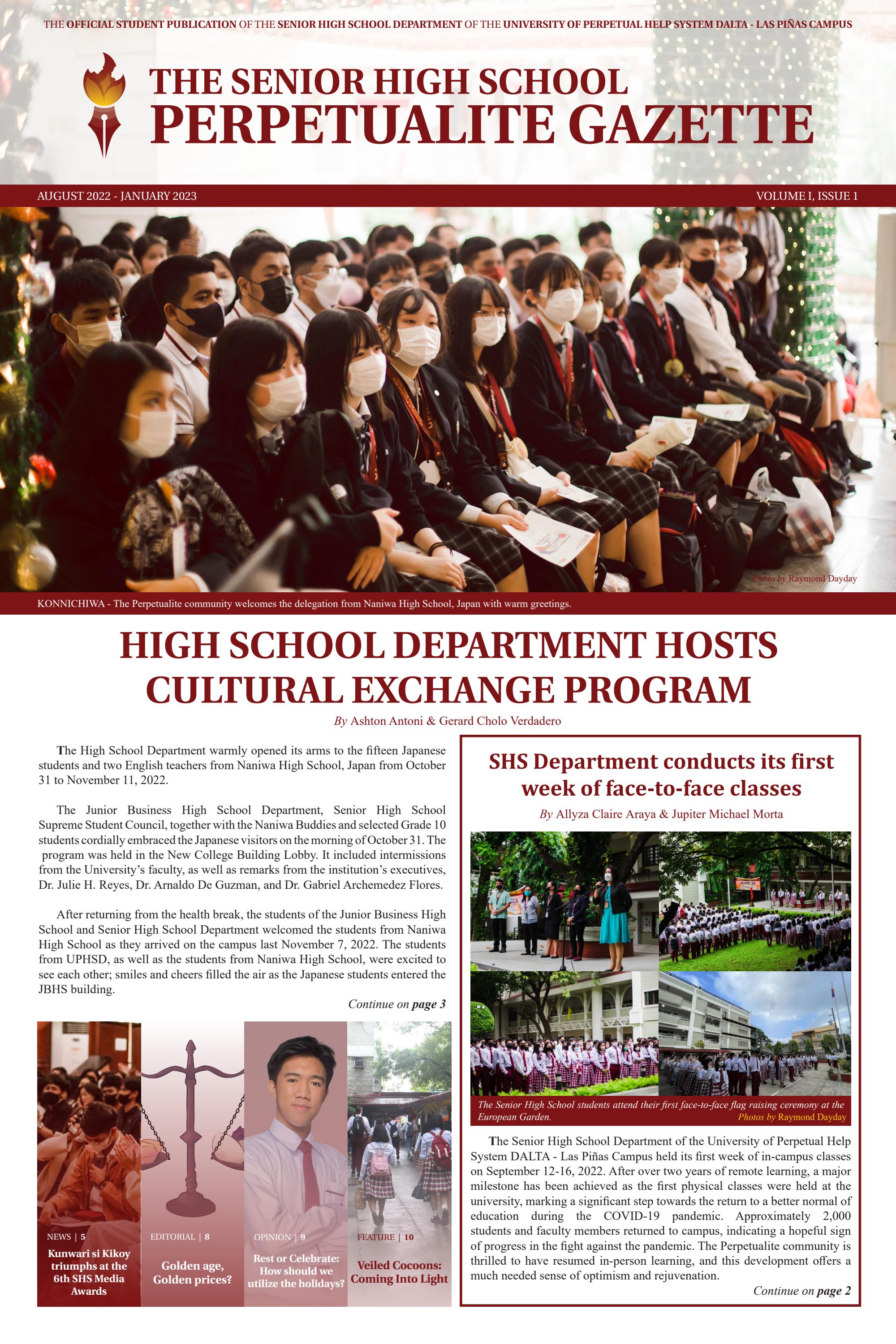 The SHS Perpetualite Gazette - Volume 1, Issue 1 by The Senior High ...