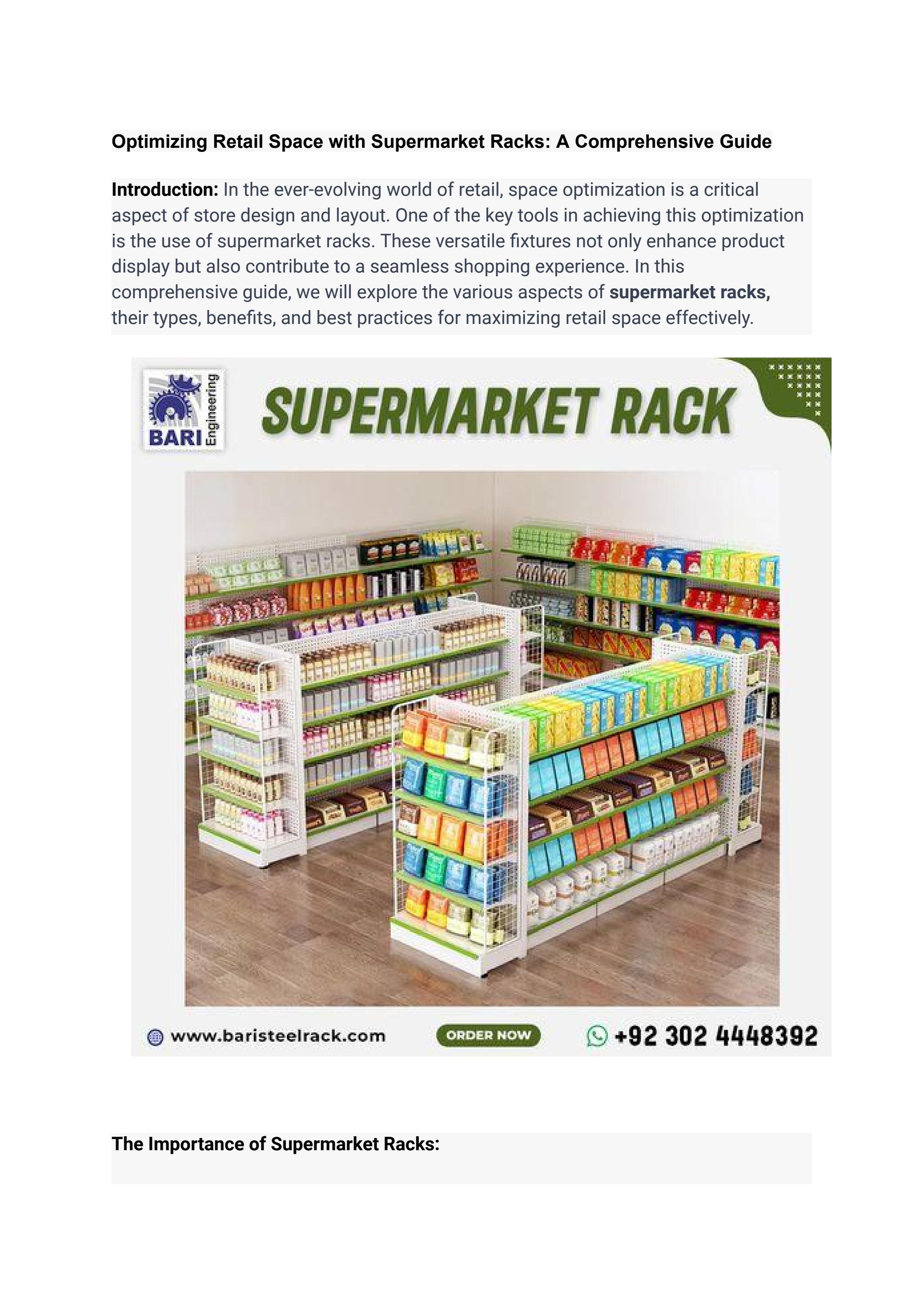 Supermarket Racks | Display Rack | Mart Shop Rack | Bari Steel Racks ...