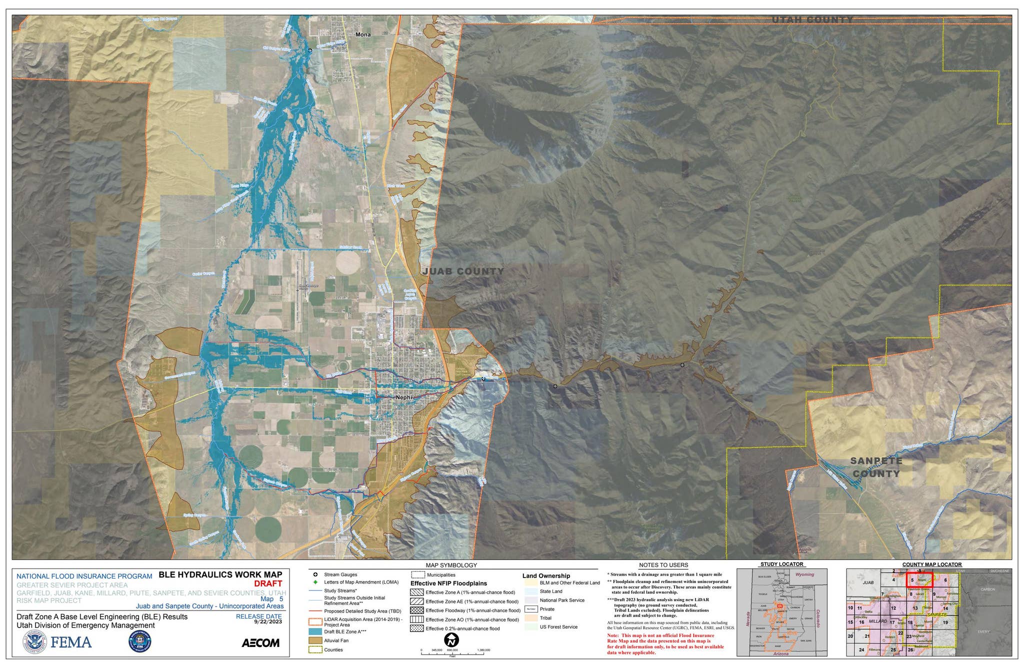 Sanpete Unincorporated Discovery Maps by Utah Division of Emergency ...
