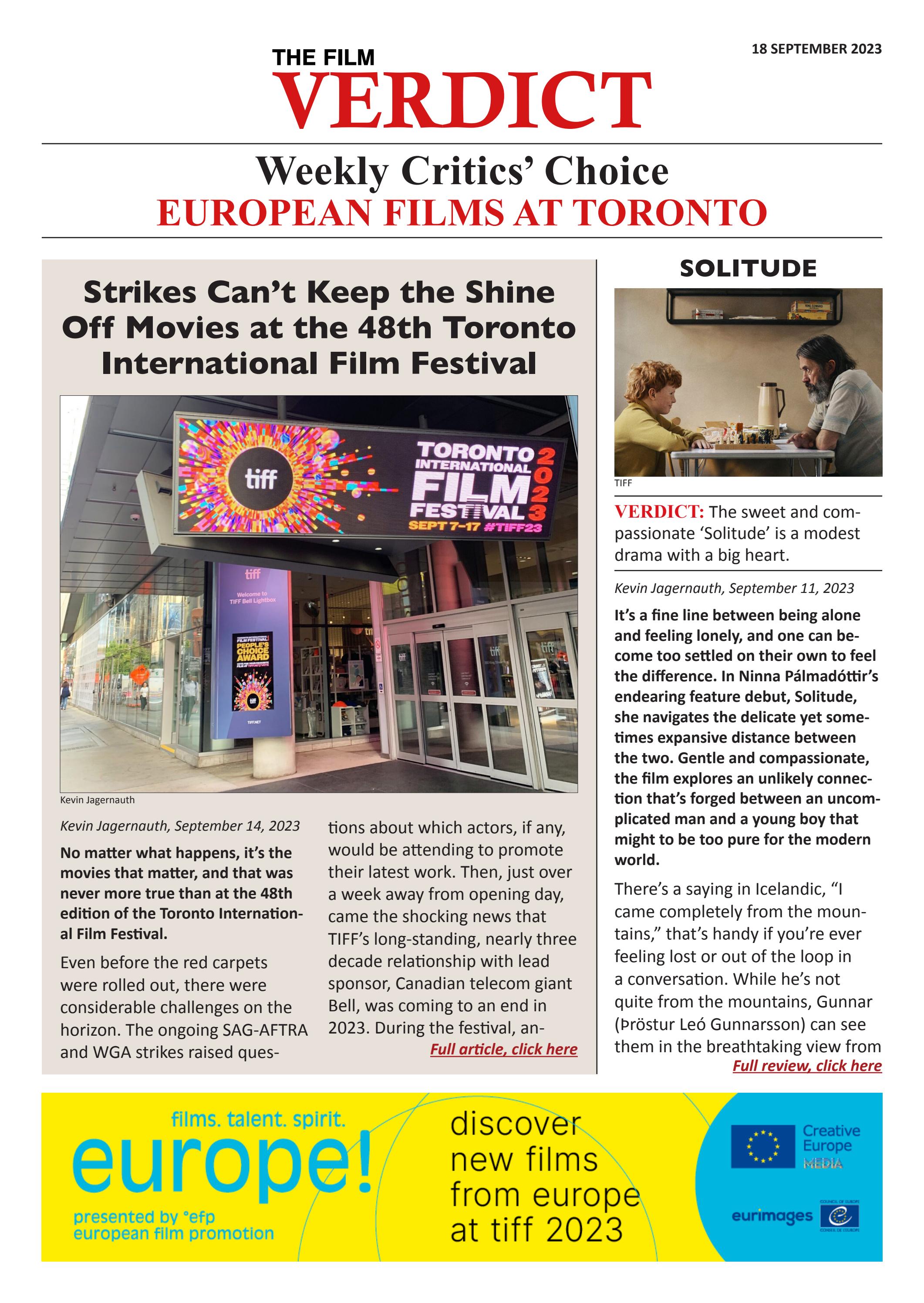 The Film Verdict: European Films at TIFF Reviews by TheFilmVerdict - Issuu