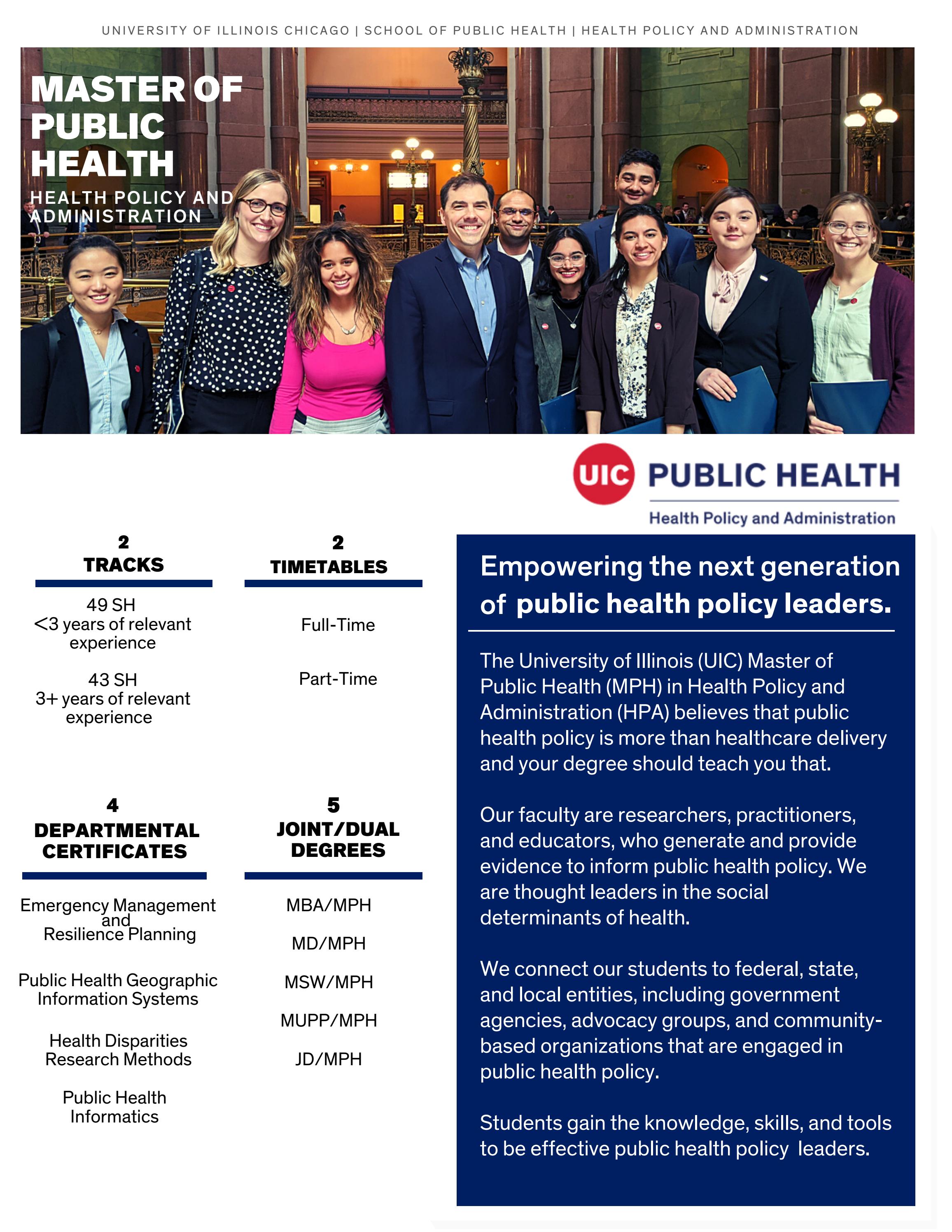 UIC HPA MPH Flyer by UIC Health Policy and Administration - Issuu
