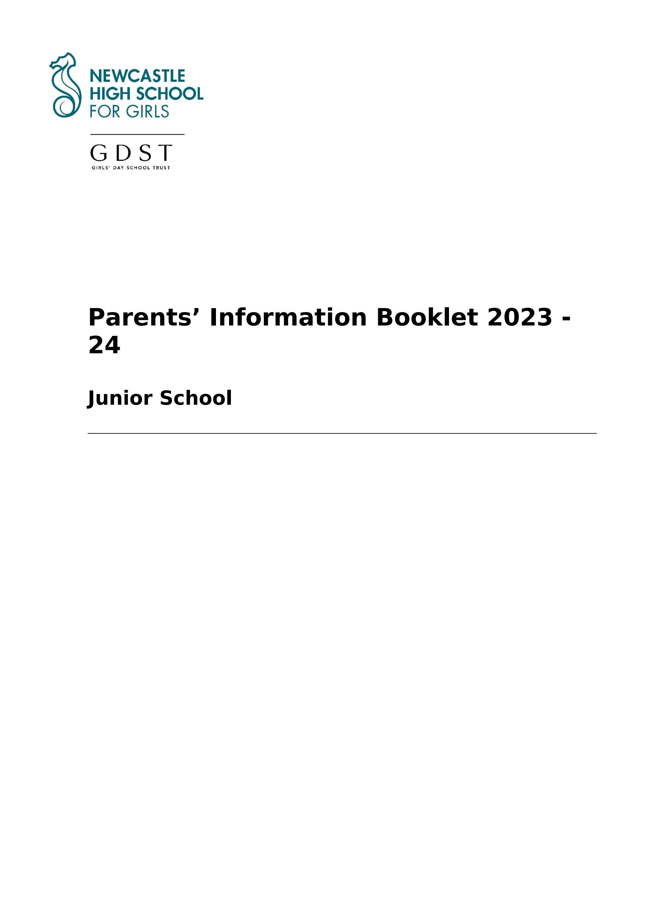 Junior School Parents' Information Booklet 2023-24 by ncl38 - Issuu