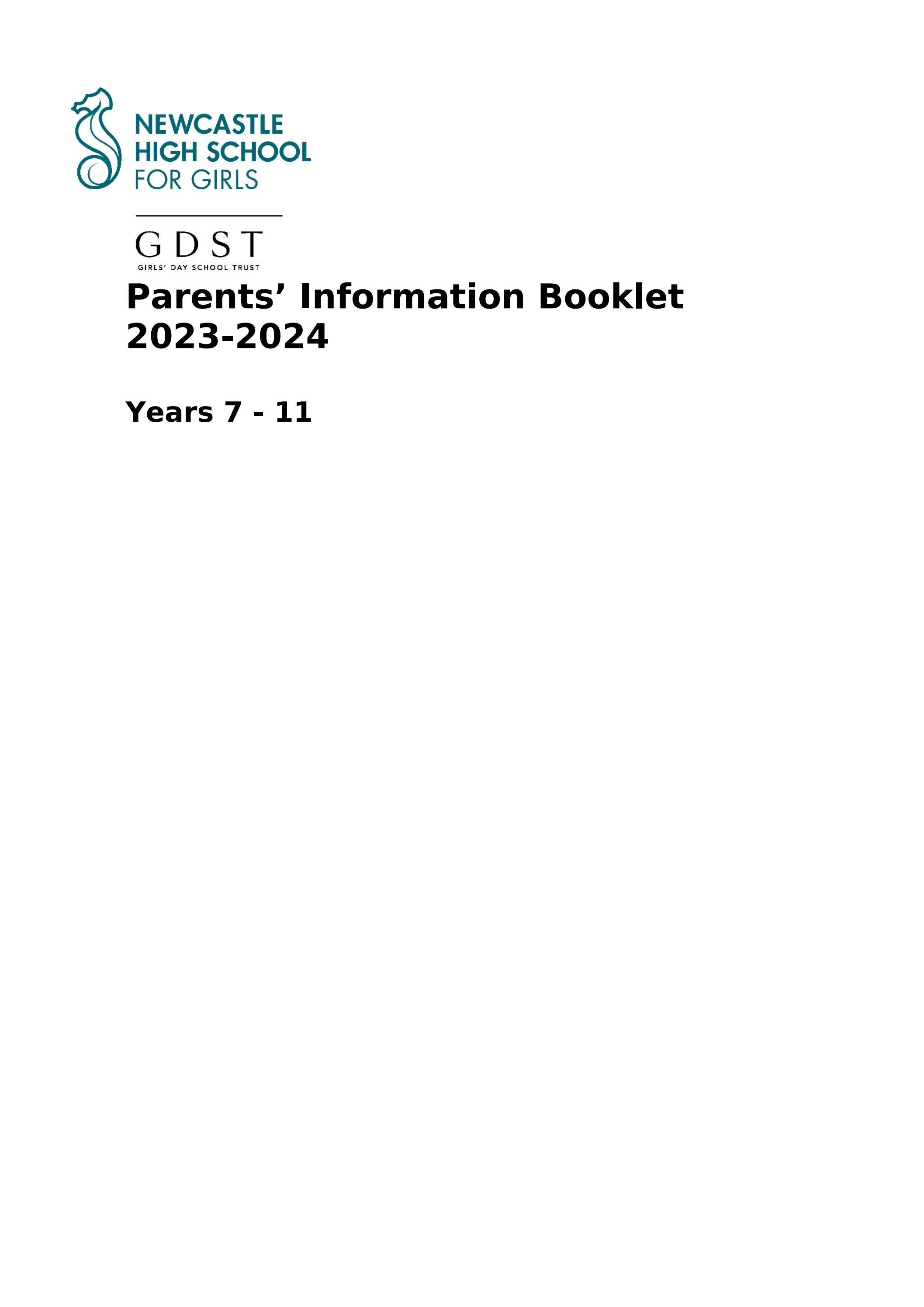 Years 7 - 11 Parents' Information Booklet 2023-24 by ncl38 - Issuu