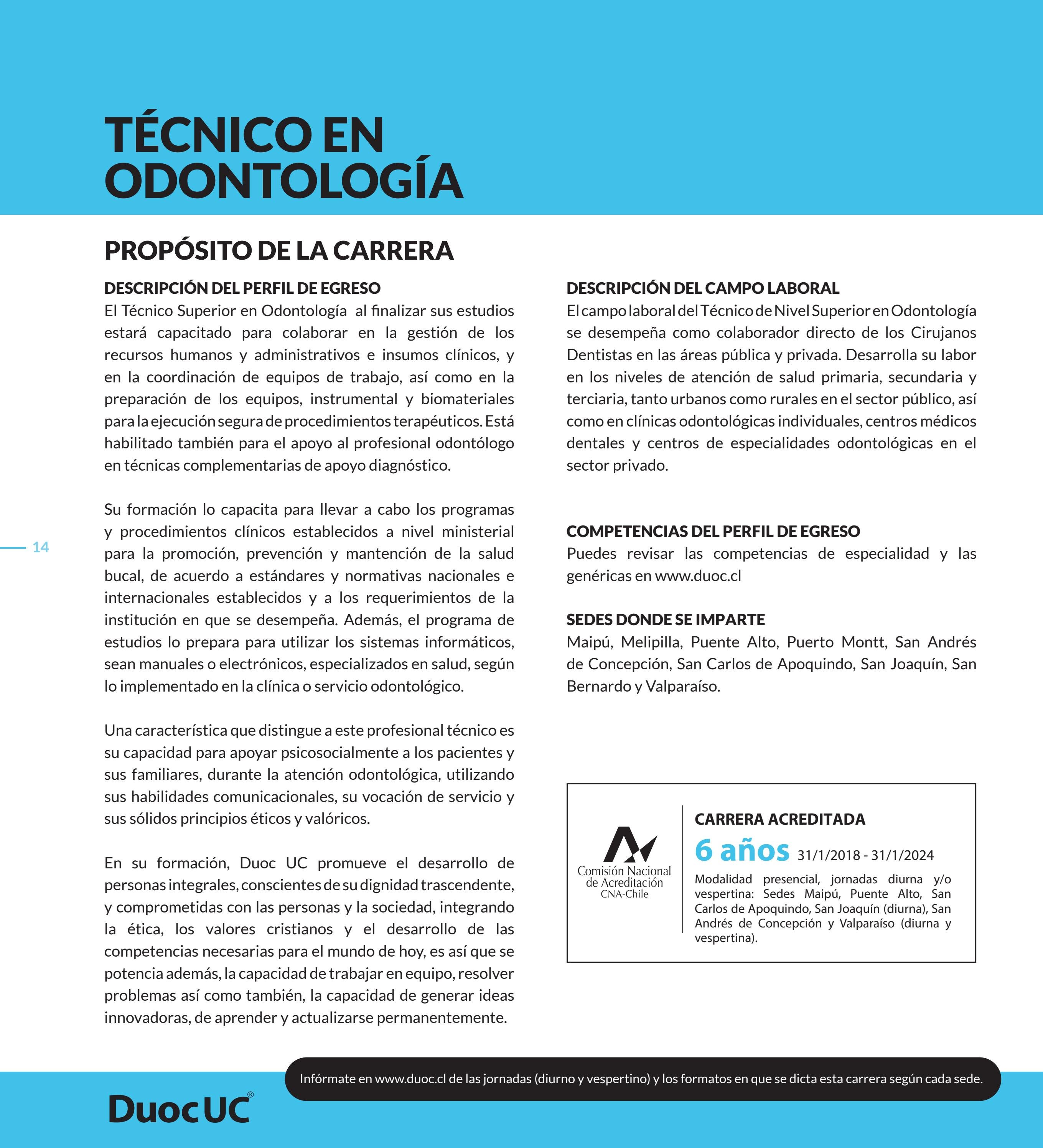 Técnico en Odontología - Malla 2024 by Duoc UC - Issuu