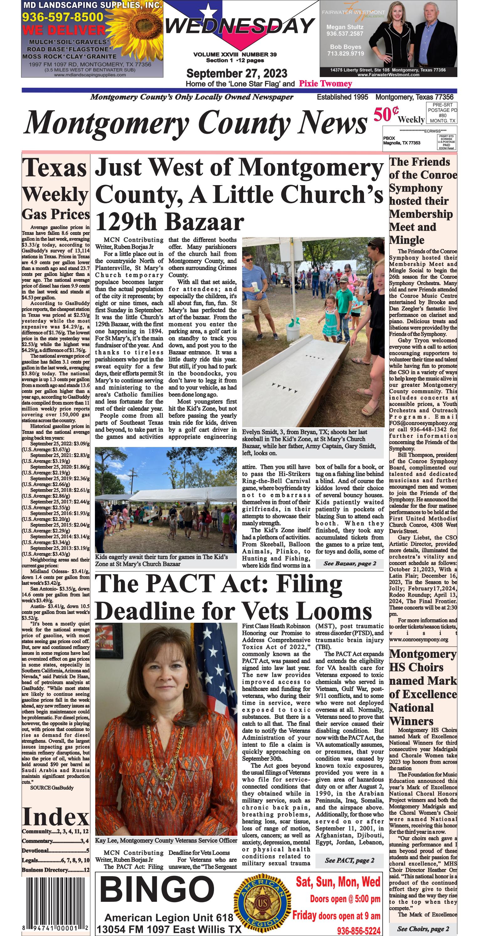 Montgomery County News, September 27, 2023 by Monte West - Issuu