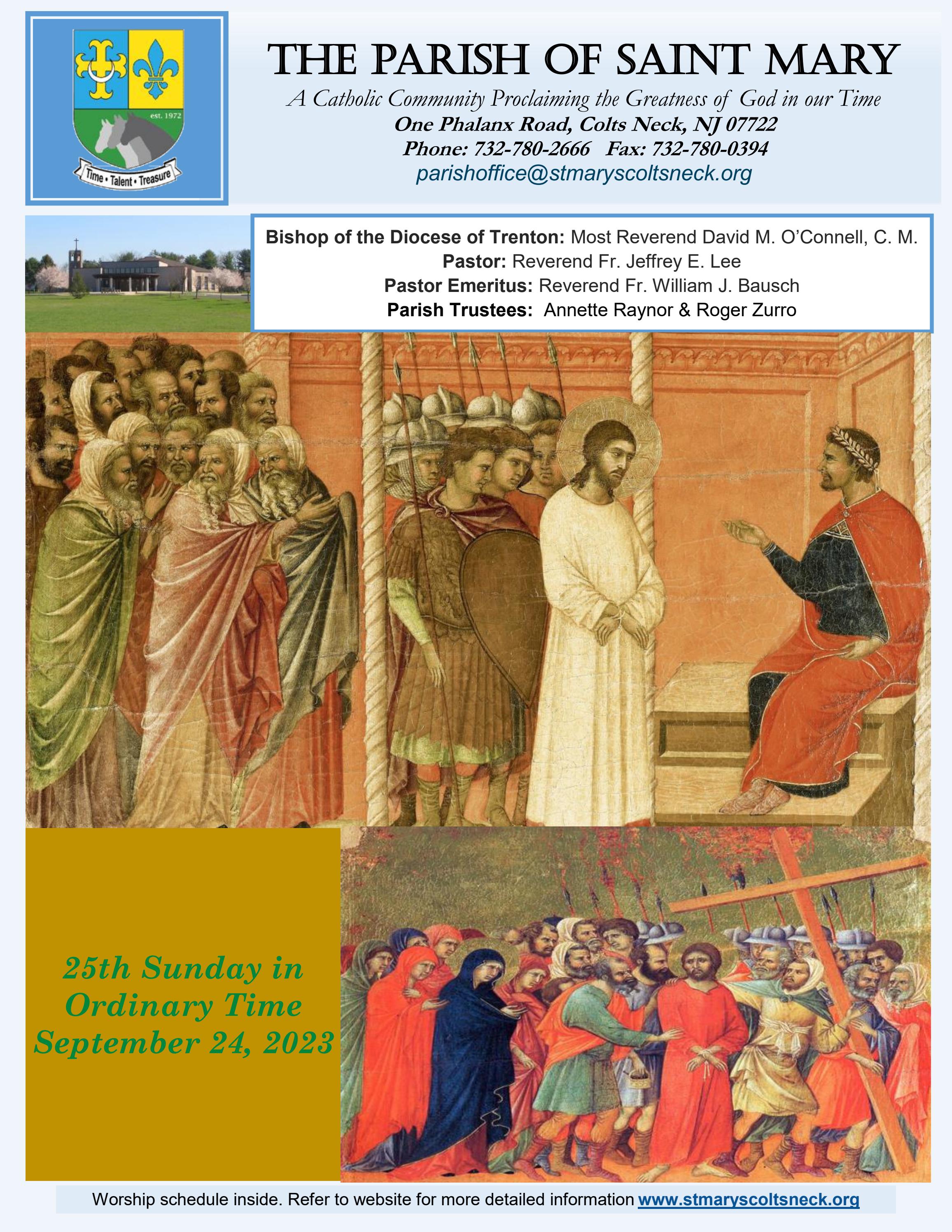 September 24, 2023 - 25th Sunday in Ordinary Time by The Parish of Saint Mary - Issuu