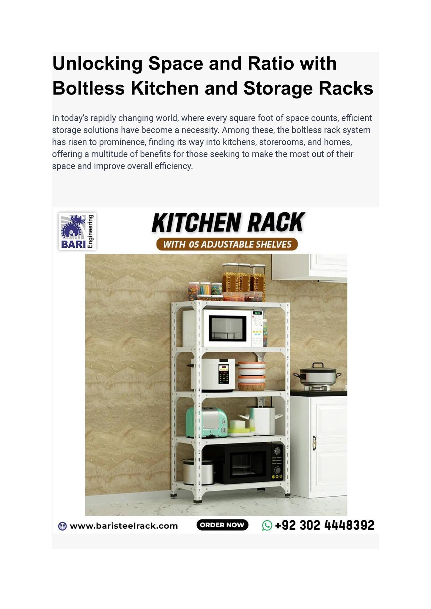 Kitchen Rack | Kitchen Storage Rack | Boltless Rack | Store Room Rack | Home Use Rack by Bari ...