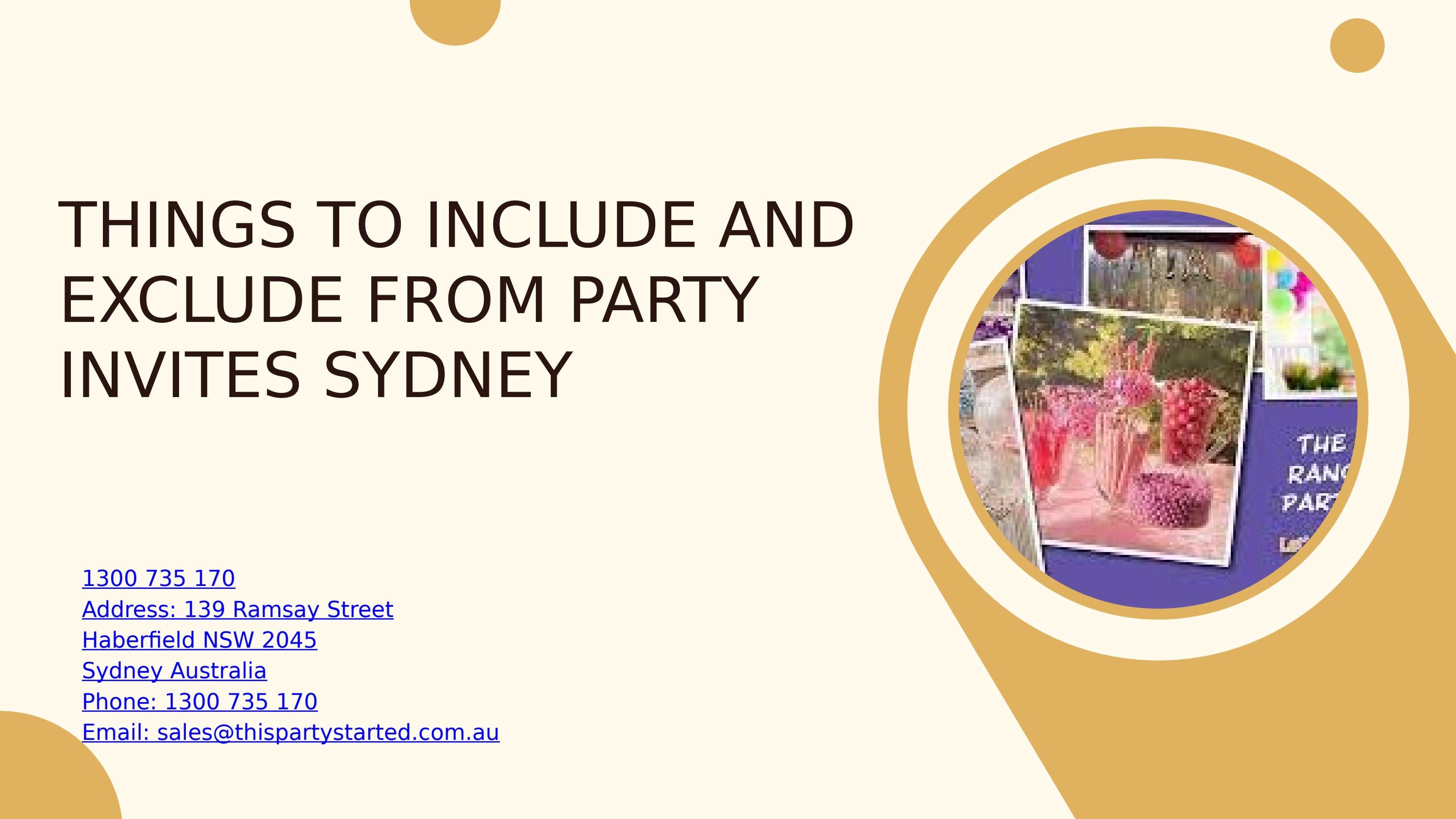 Things to Include and Exclude from Party Invites Sydney by Jamesworn ...