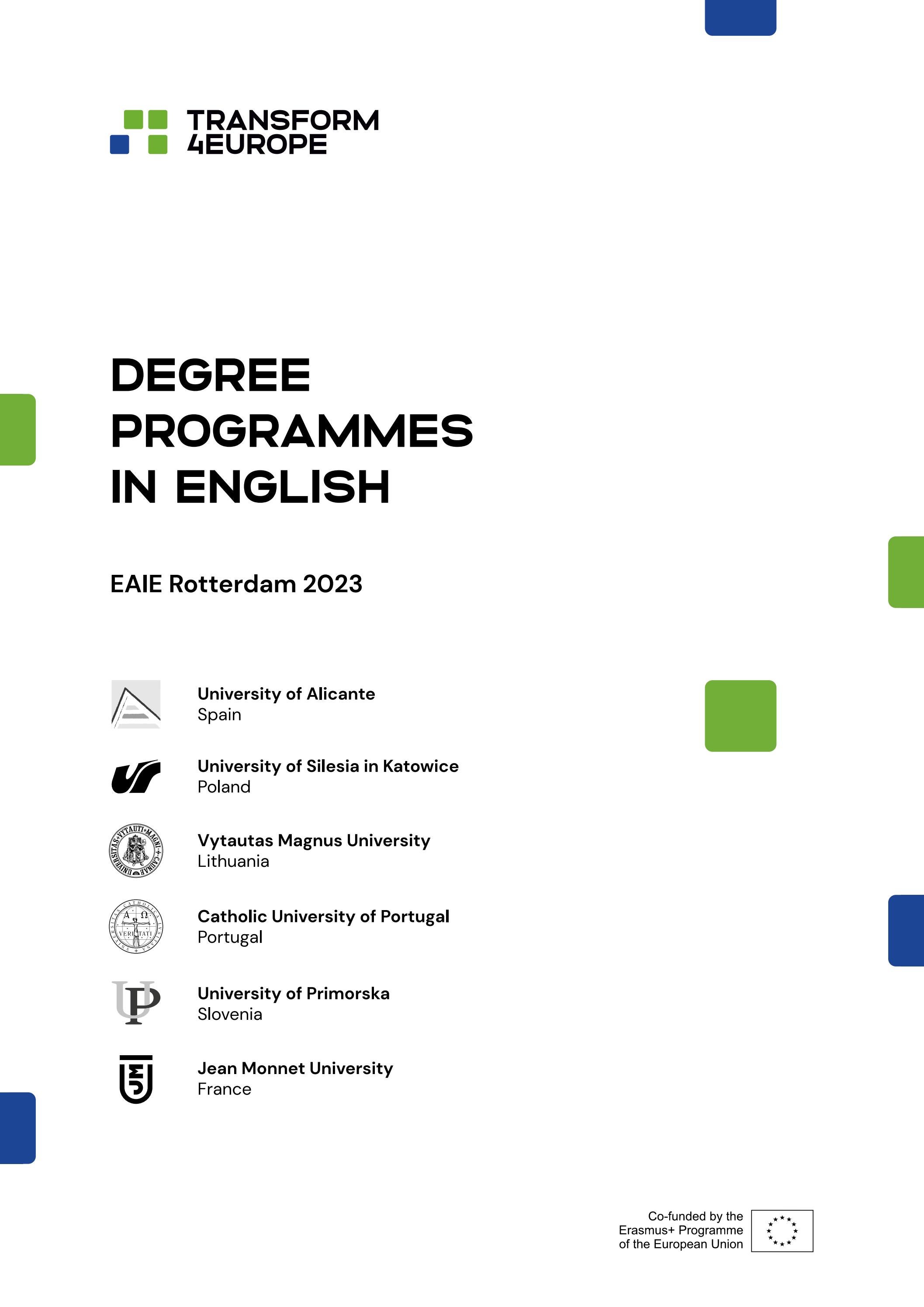 Transform4Europe - Degree programmes in English by Uniwersytet Śląski - Issuu