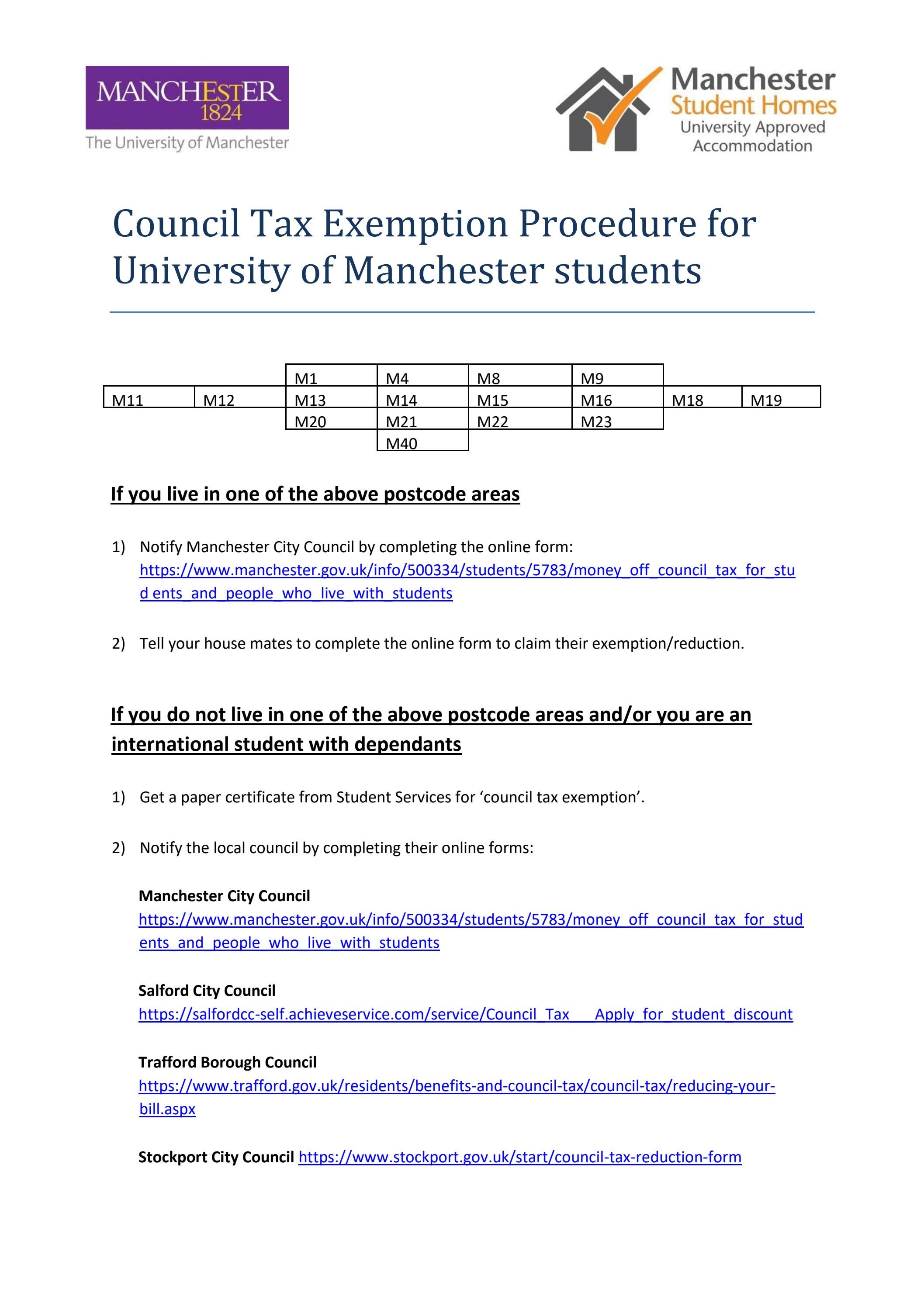 Council Tax Exemption Procedure for UoM Students by Manchester Student ...