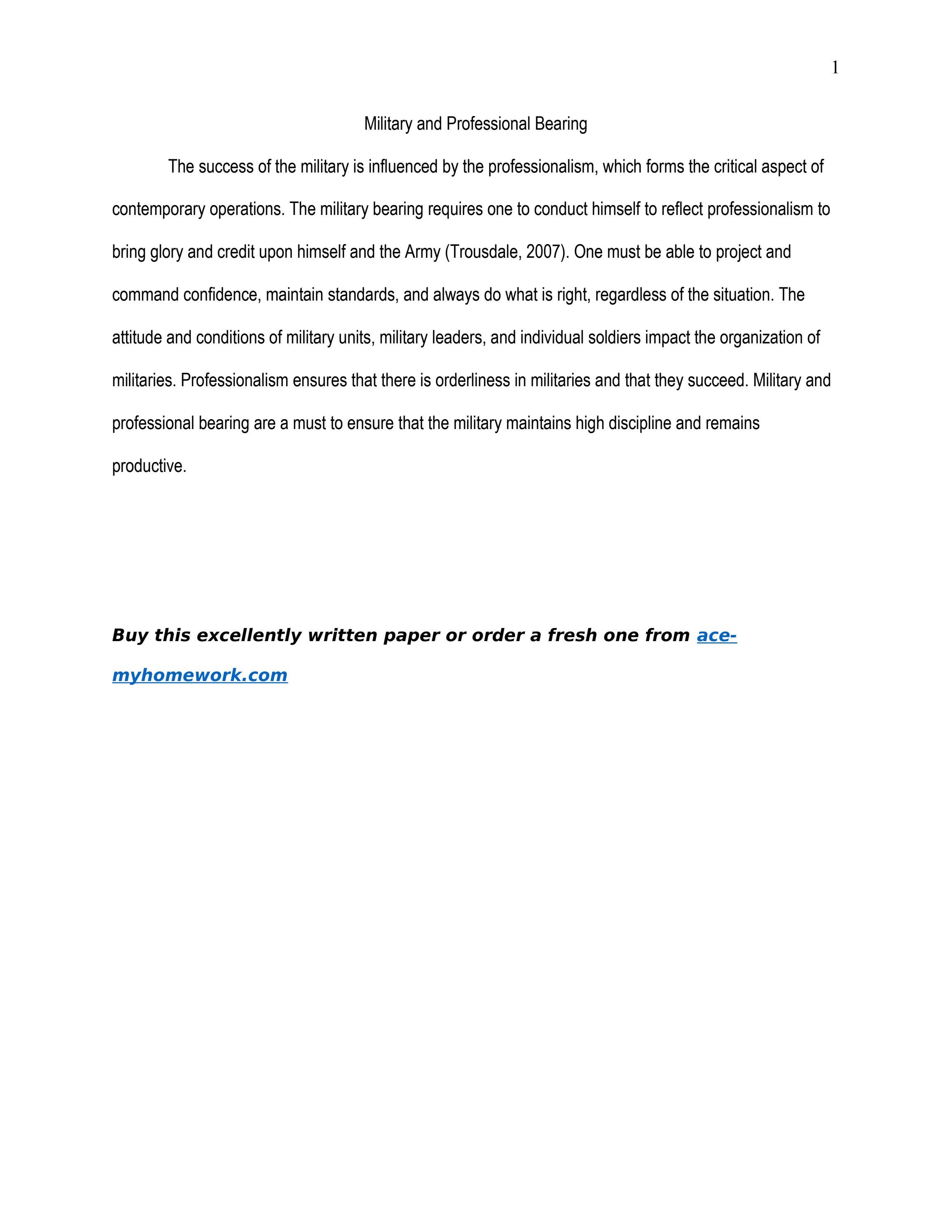 Military and Professional Bearing by acemyhomework - Issuu