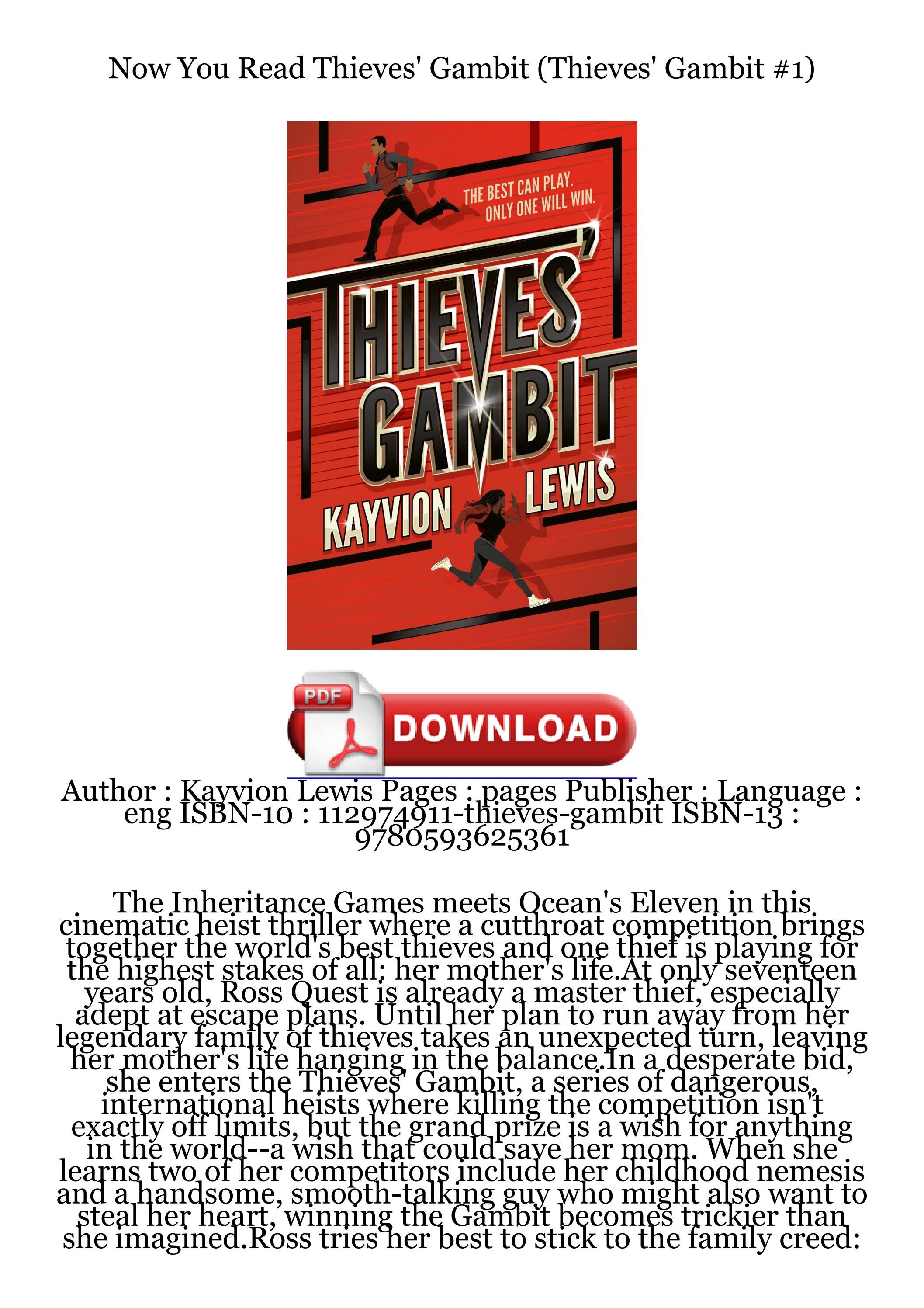 Read Today (ePUB) Thieves' Gambit (Thieves' Gambit #1) by ashtonwall892 ...