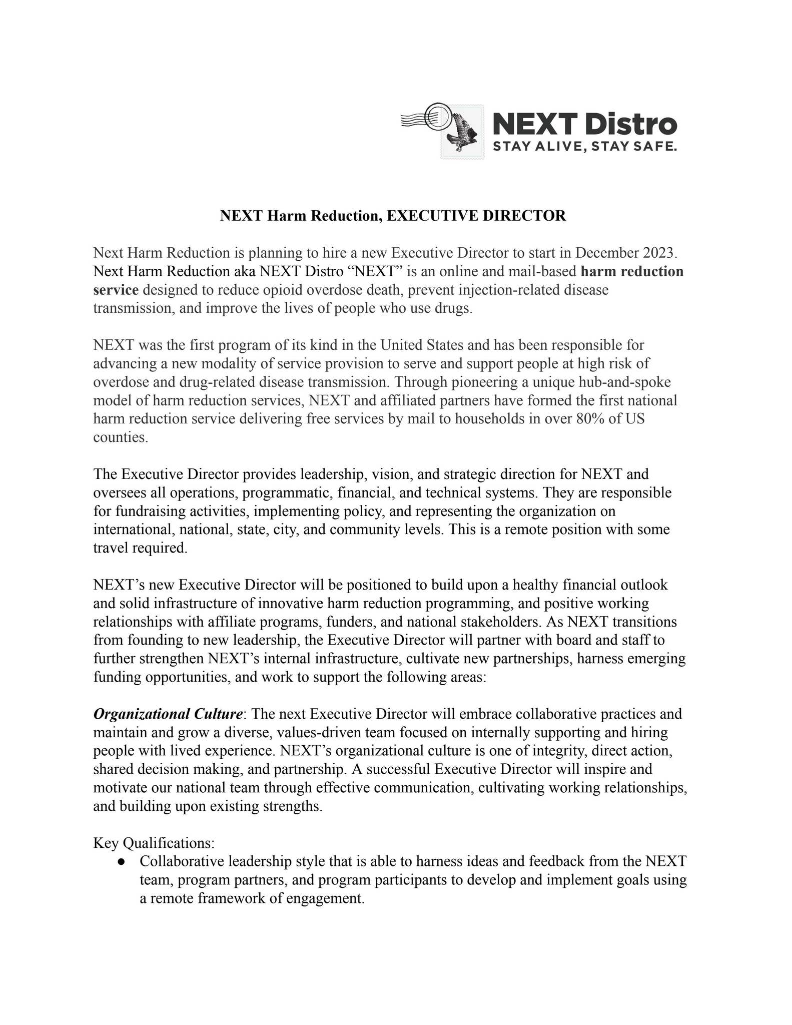NEXT Distro Executive Director Job Posting by nextdistro - Issuu