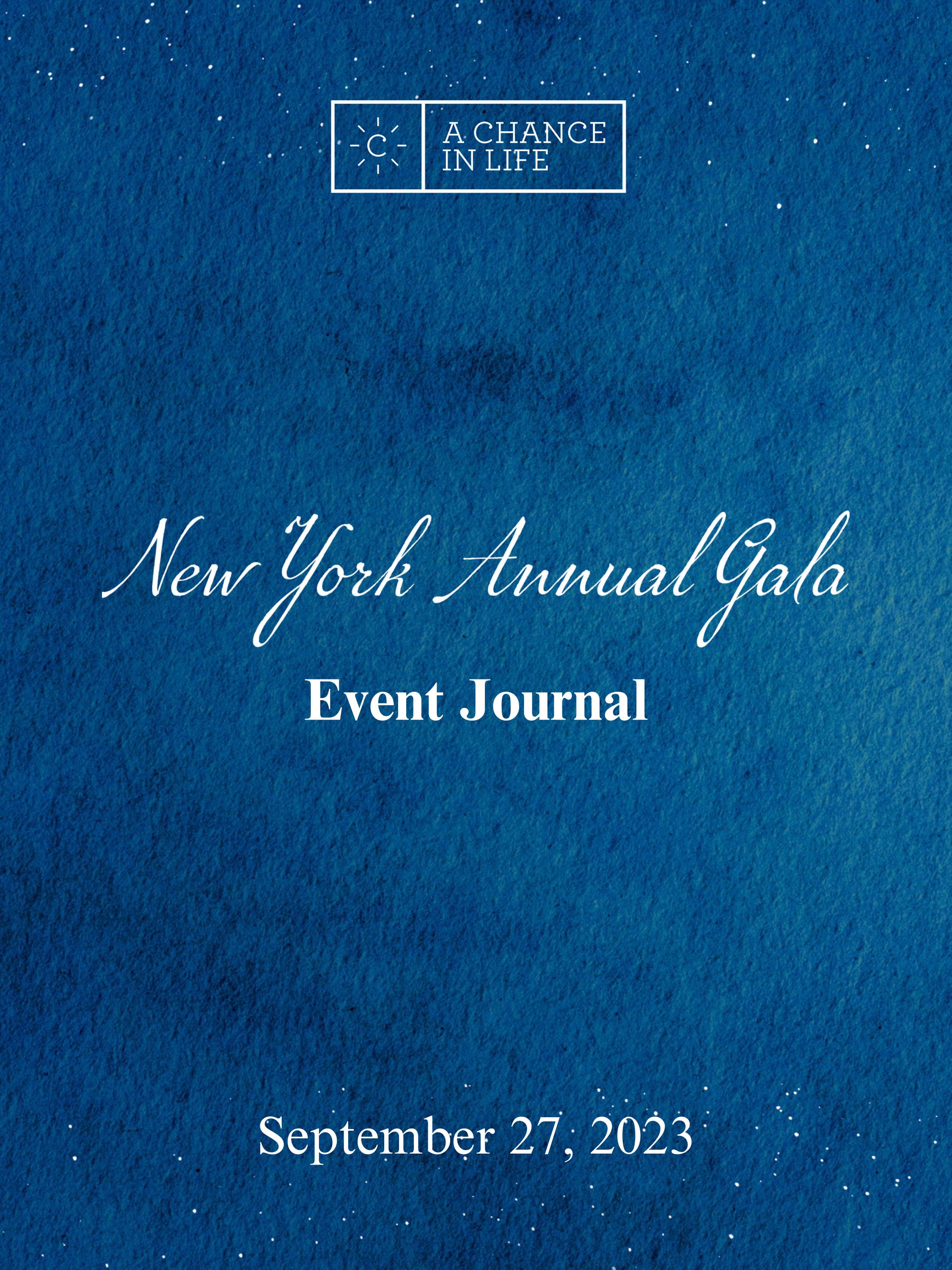 New York Annual Gala Event Journal 2023 by A Chance In Life - Issuu