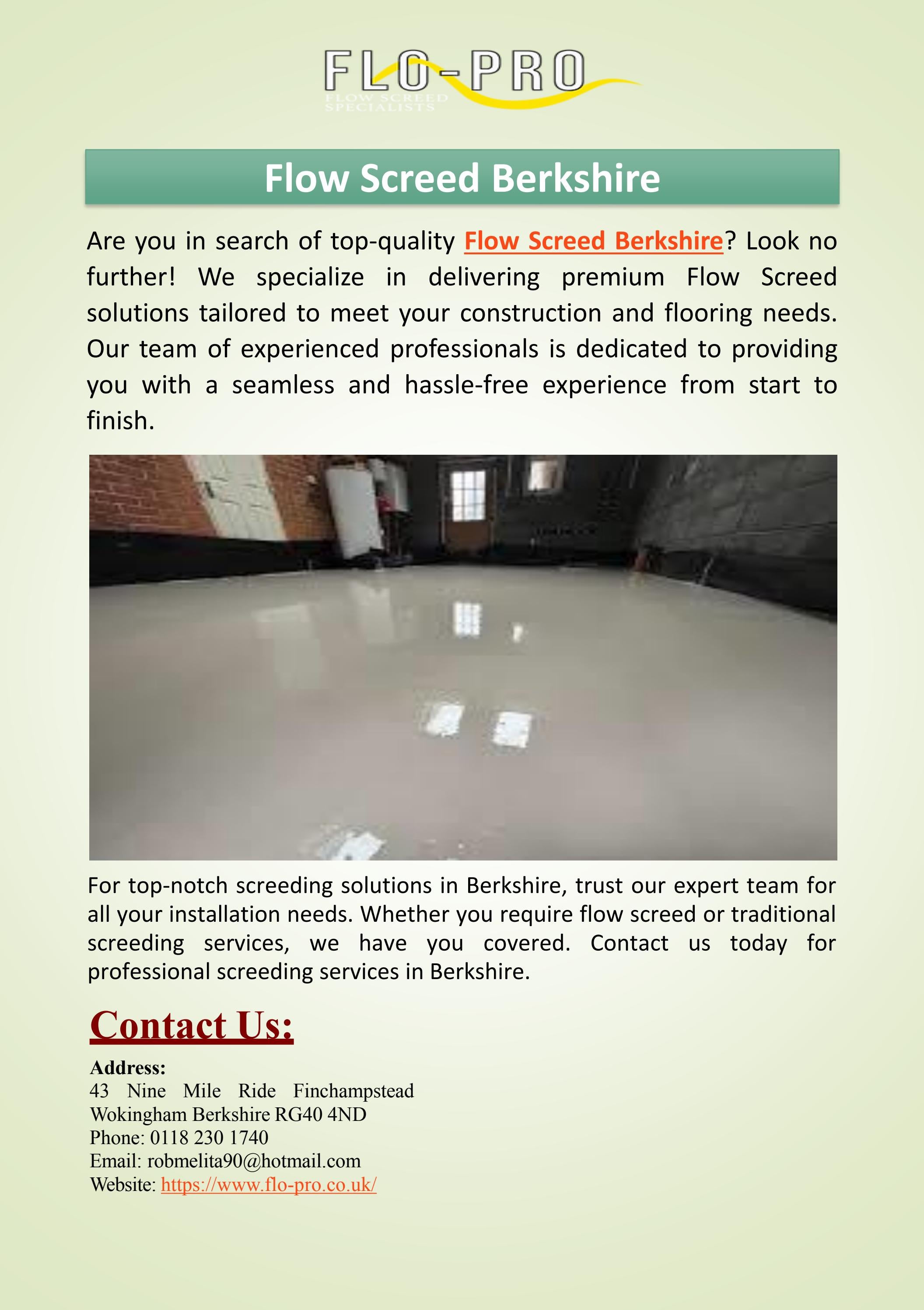 Flow Screed Berkshire by Flo-Pro Southern - Issuu