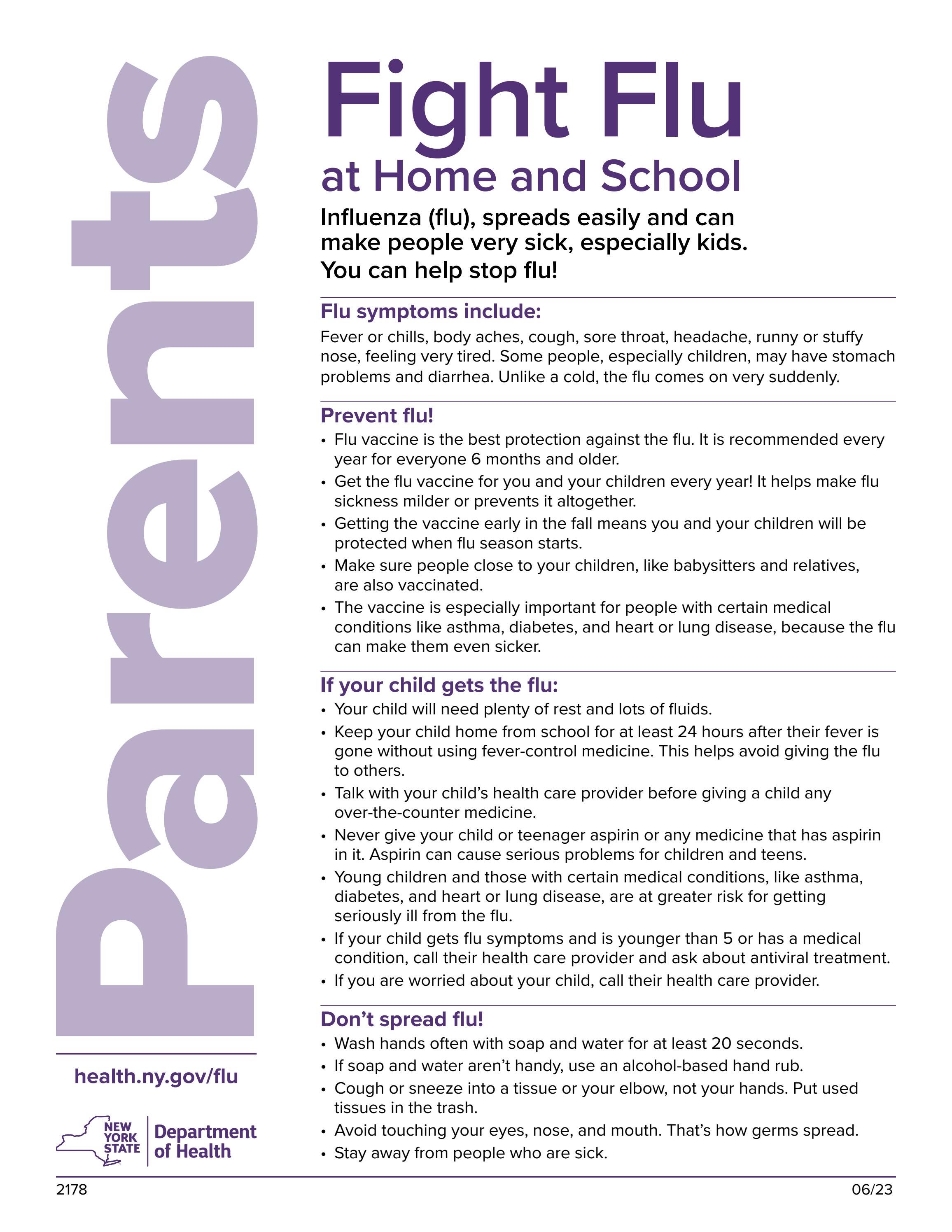 Fight the Flue at Home and School - NYS Department of Health by Ramaz ...