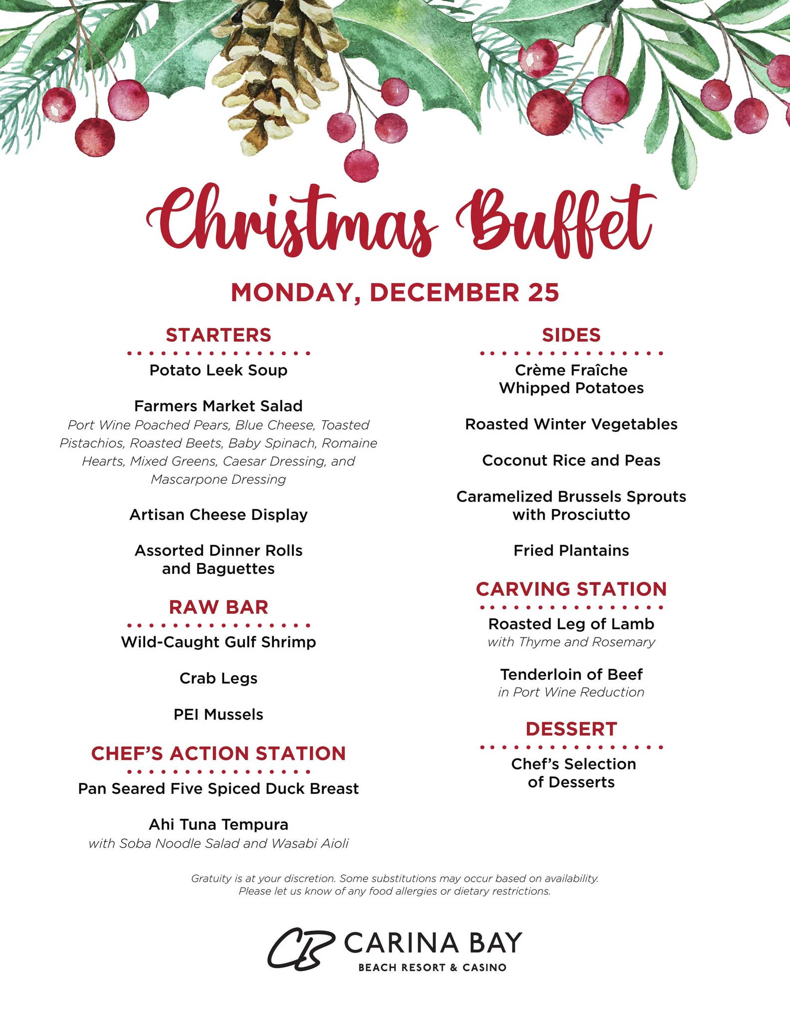 Carina Bay Christmas Buffet by Divi Resorts - Issuu
