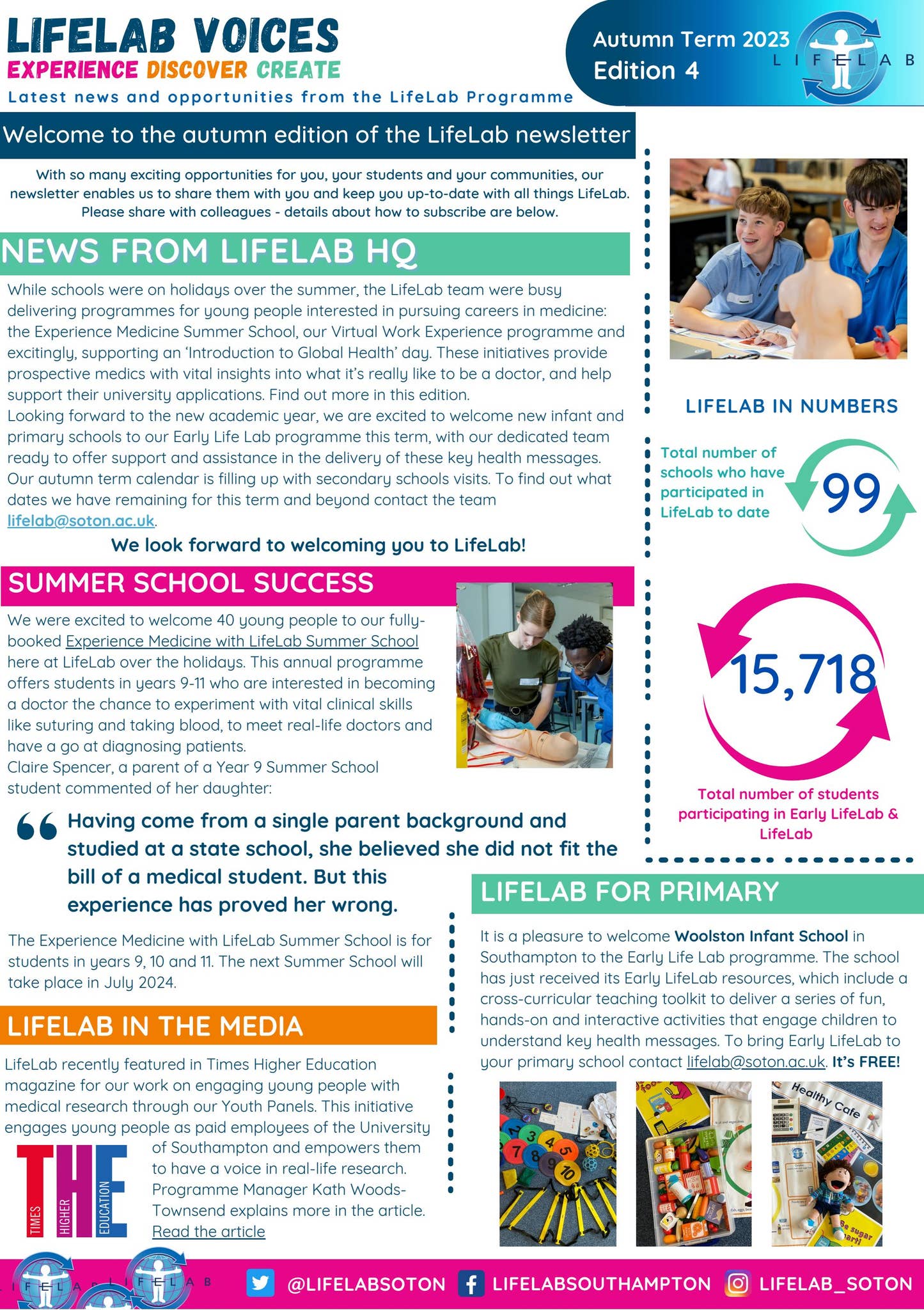 LifeLab Autumn Term 2023 Newsletter by University of Southampton - Issuu