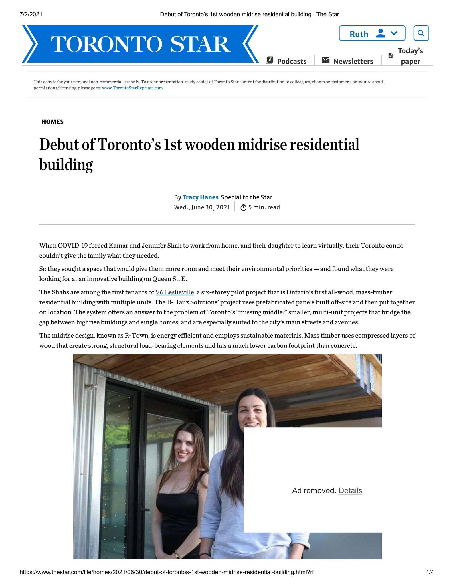 Debut of Toronto's first wooden midrise residential building - Toronto Star by Element5 - Issuu