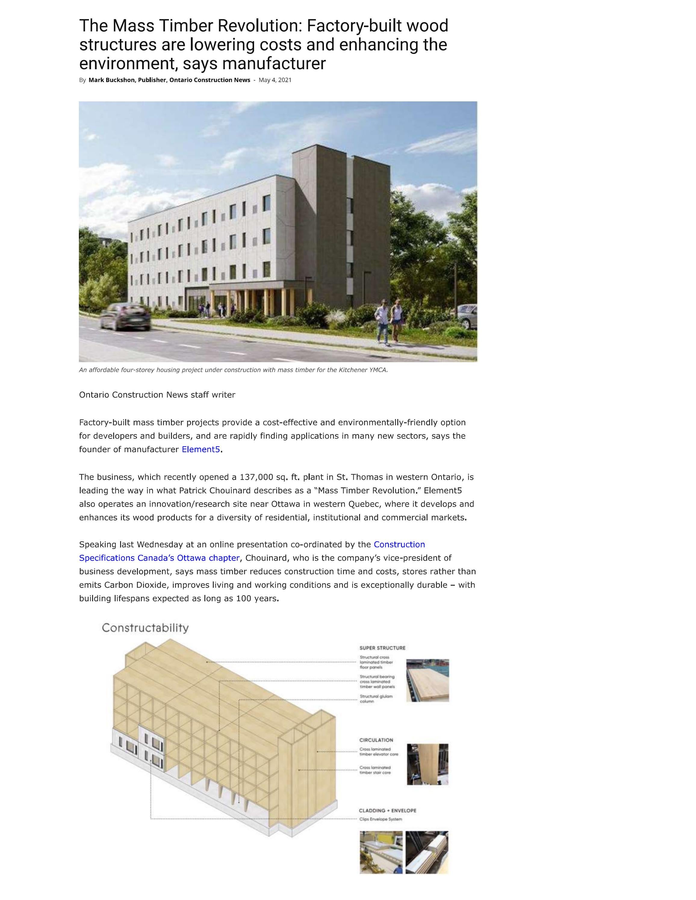 The Mass Timber Revolution - Ontario Construction News by Element5 - Issuu