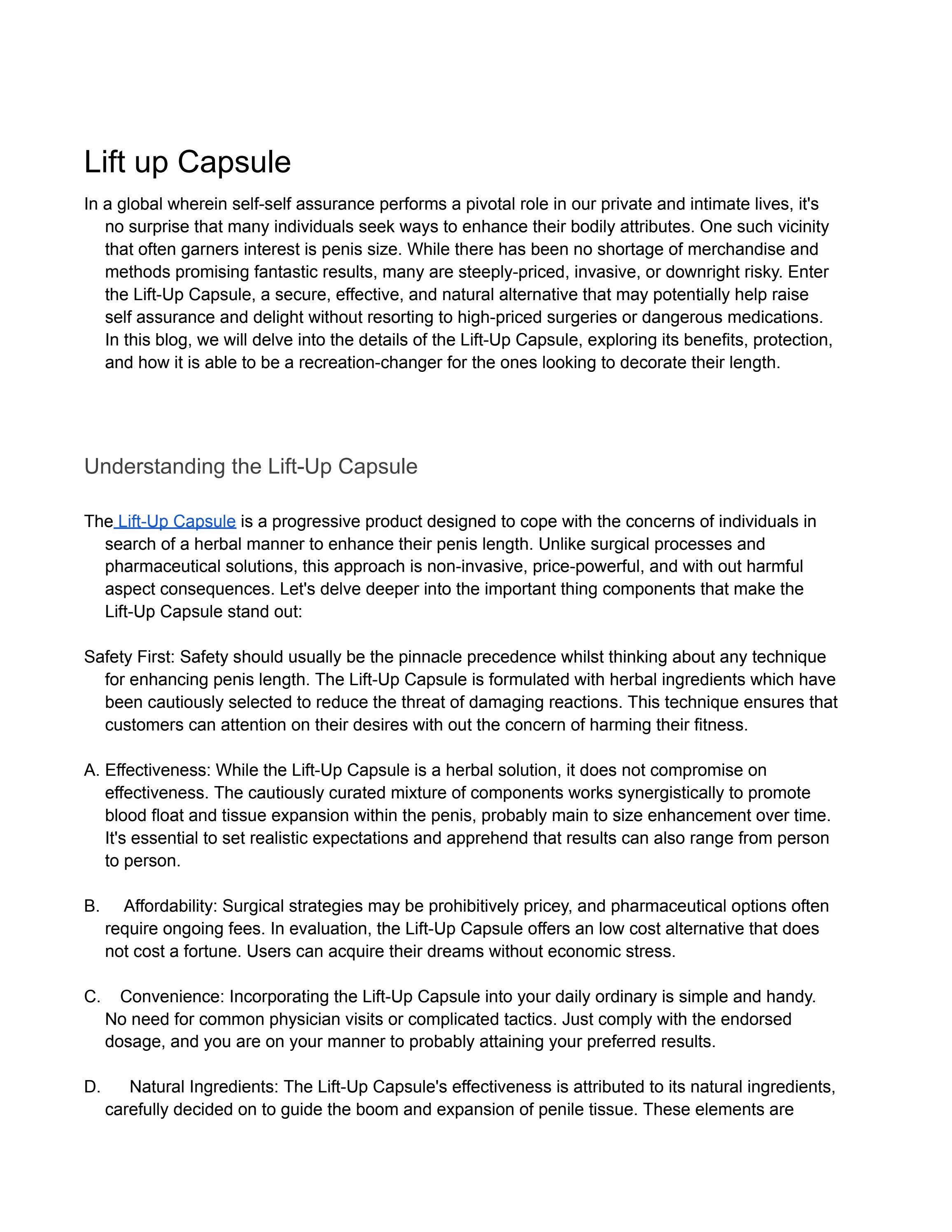 Lift up Capsule by Nature mania - Issuu