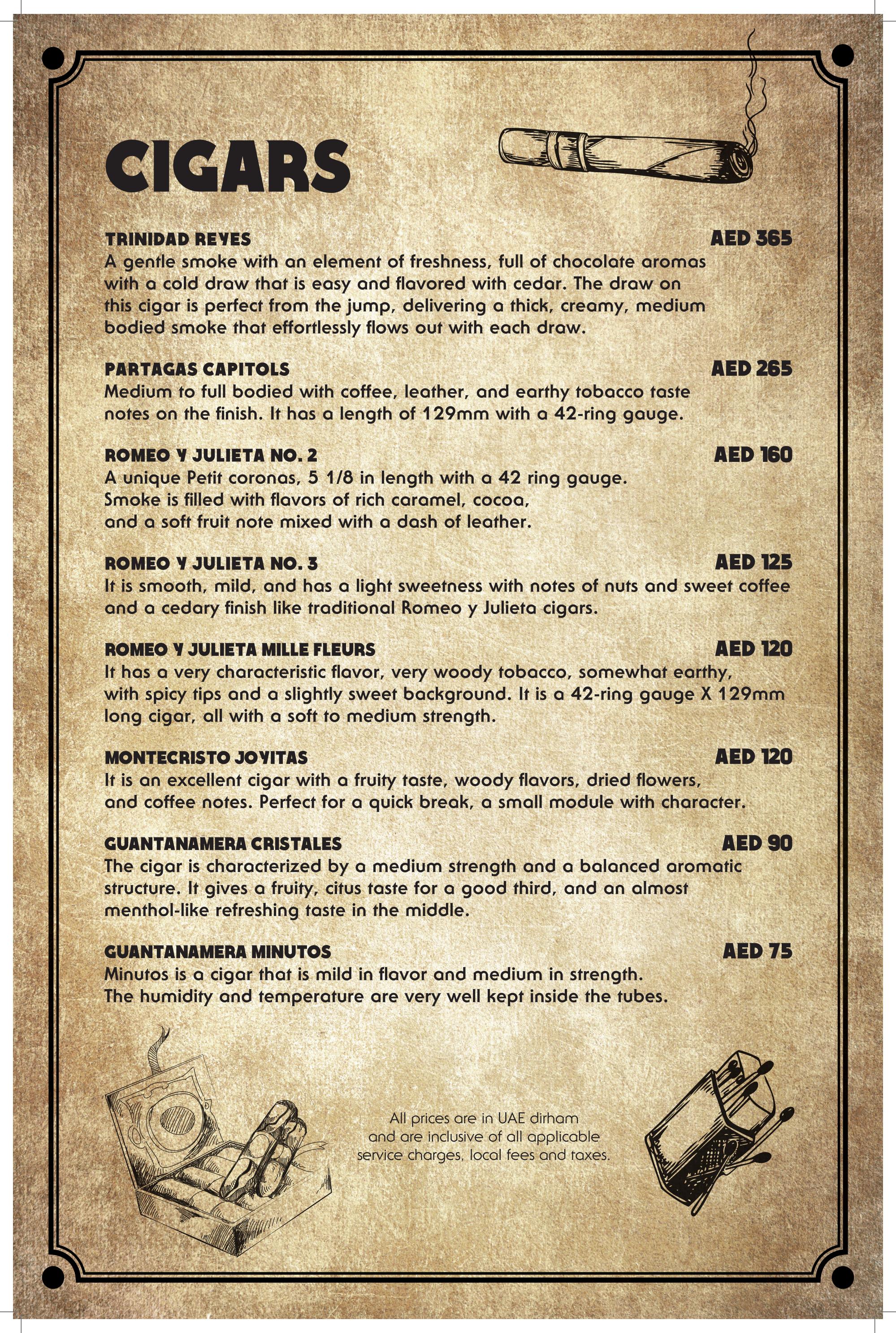 BBC Cigar menu by Yas Plaza Hotels - Issuu