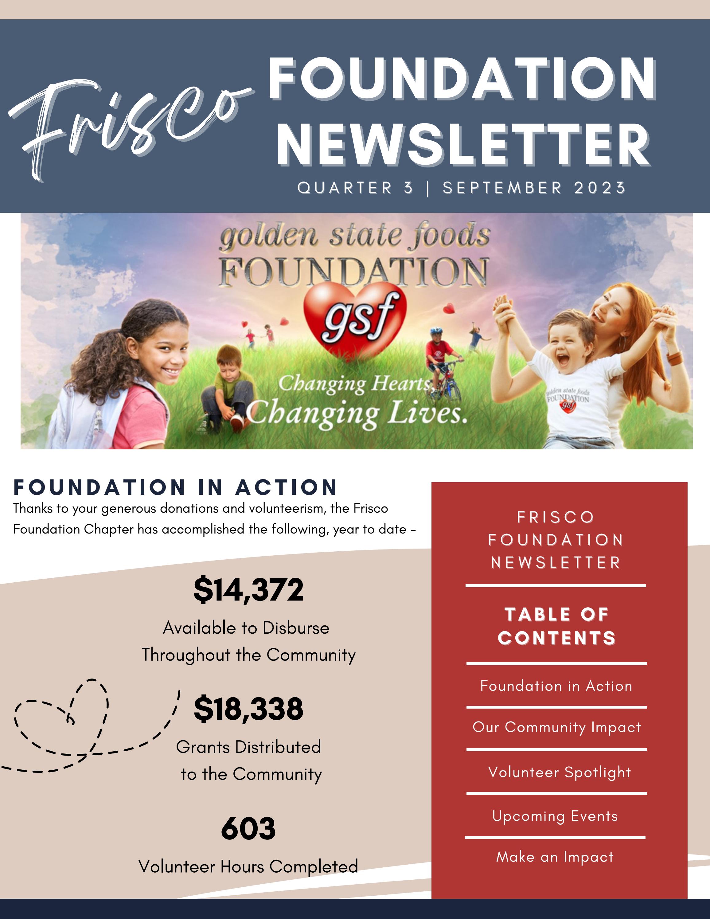 Frisco Foundation Newsletter, Q3 2023 by QCDFriscoFoundation - Issuu