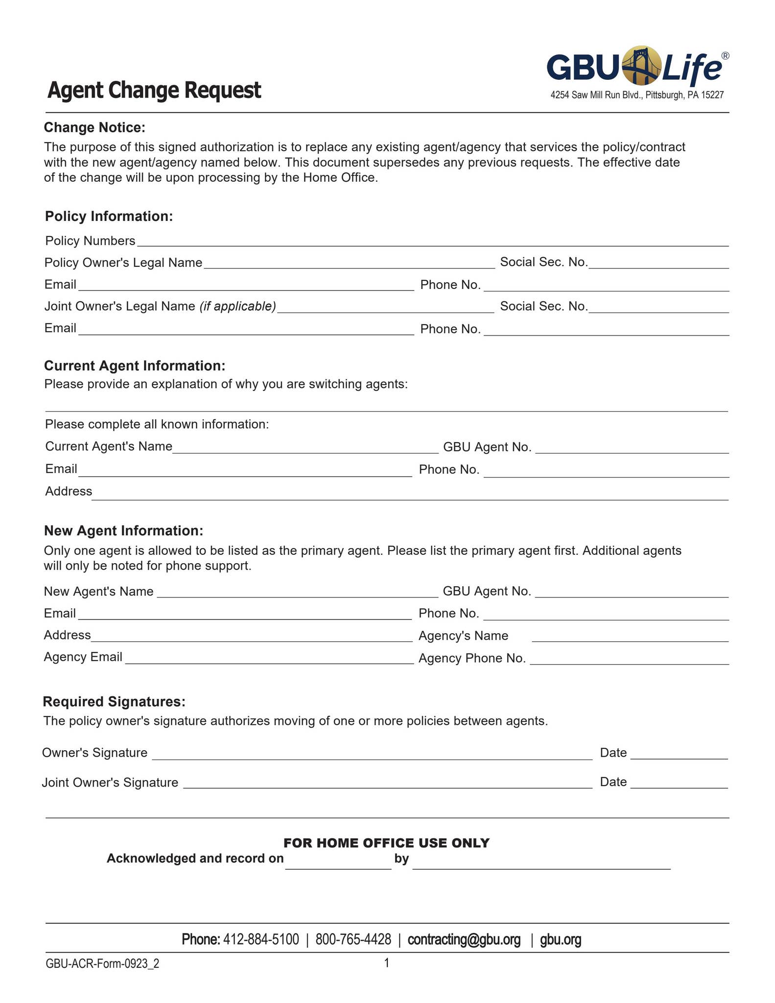 Agent Change Request Form by GBULife - Issuu