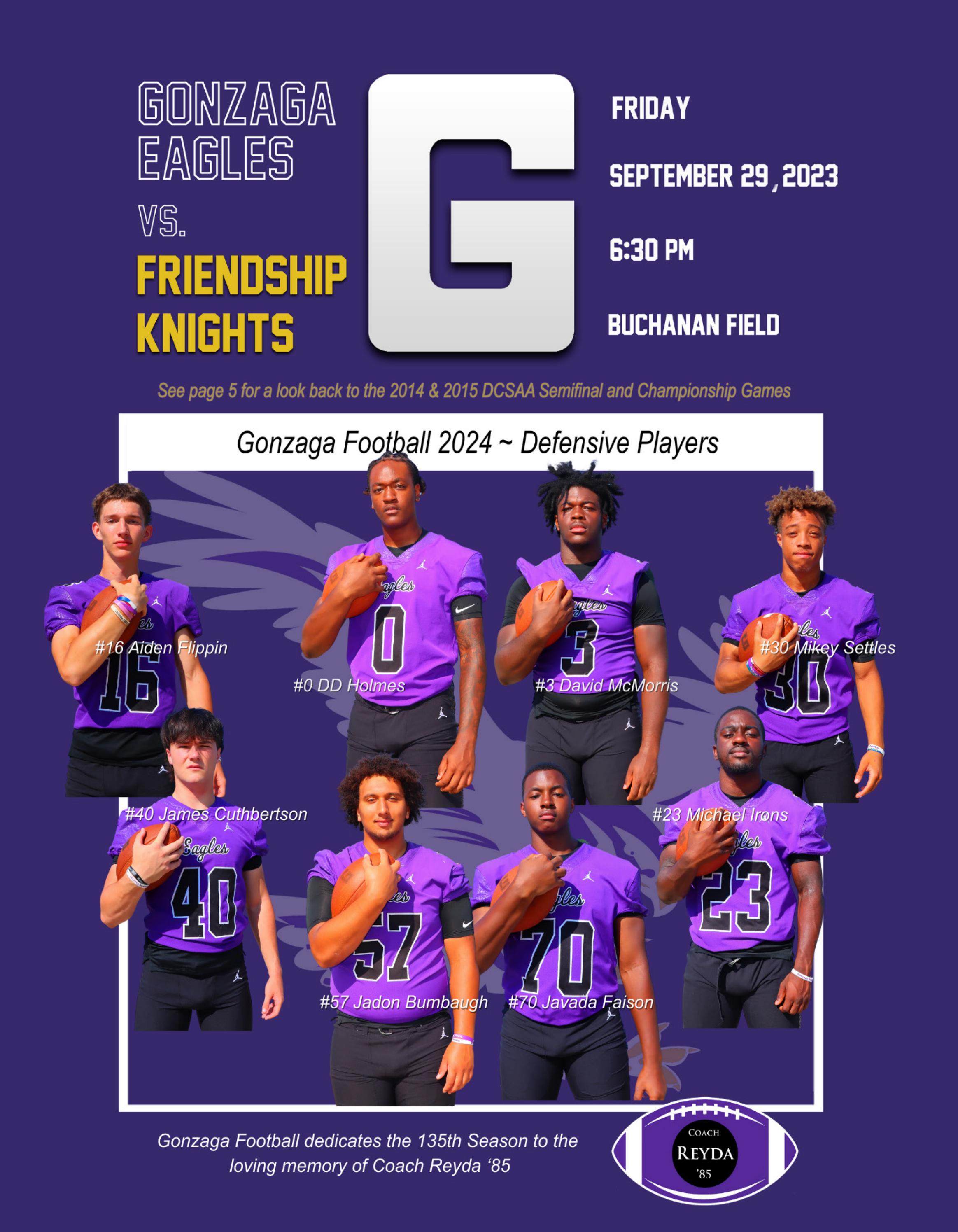 Gonzaga Football - Gameday Program vs Friendship (9.29.23) by Gonzaga ...