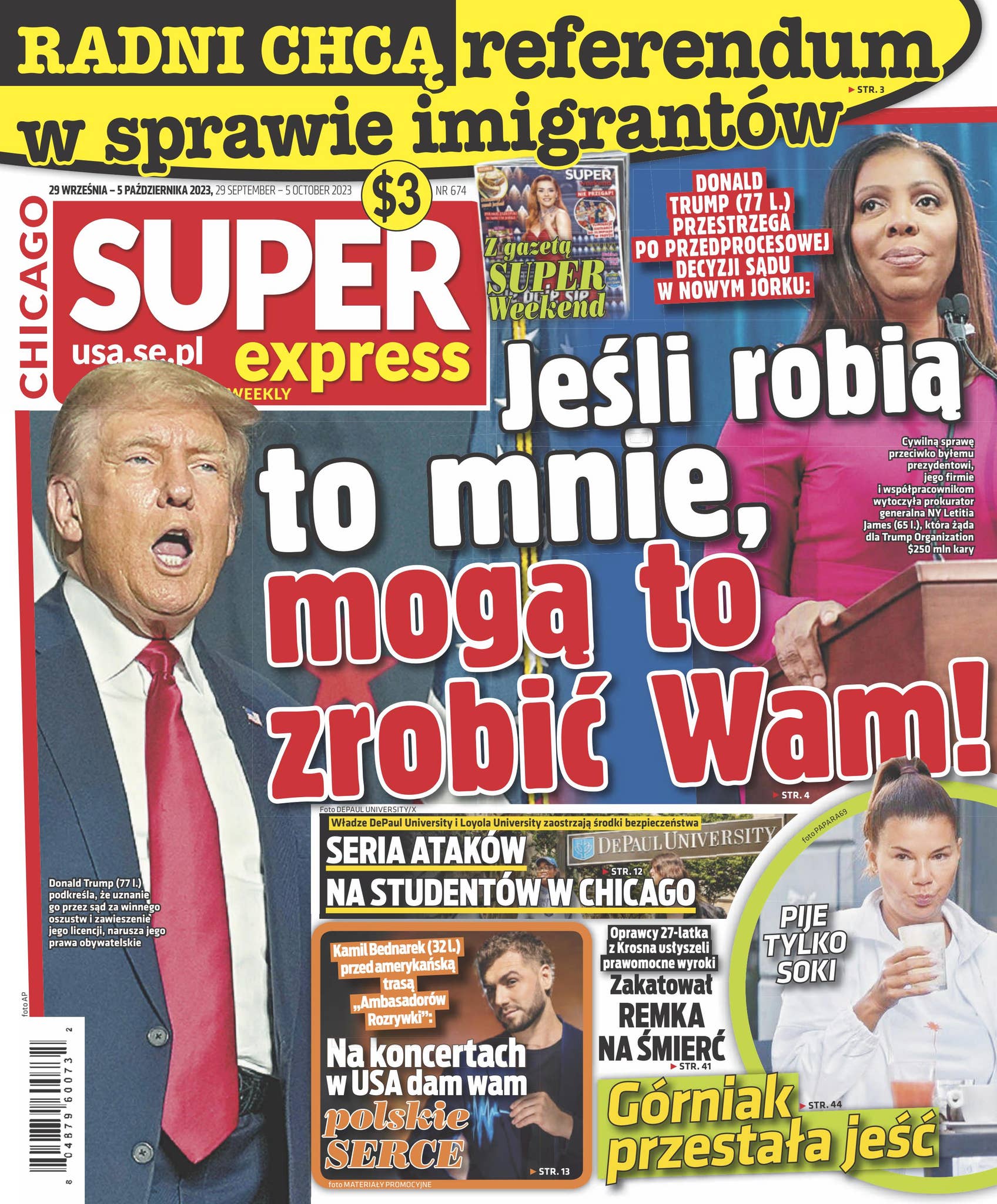 Super Express Chicago 2023.09.29 Tygodnik dla Polonii , wiadomości, ogłoszenia. by Super Express ...