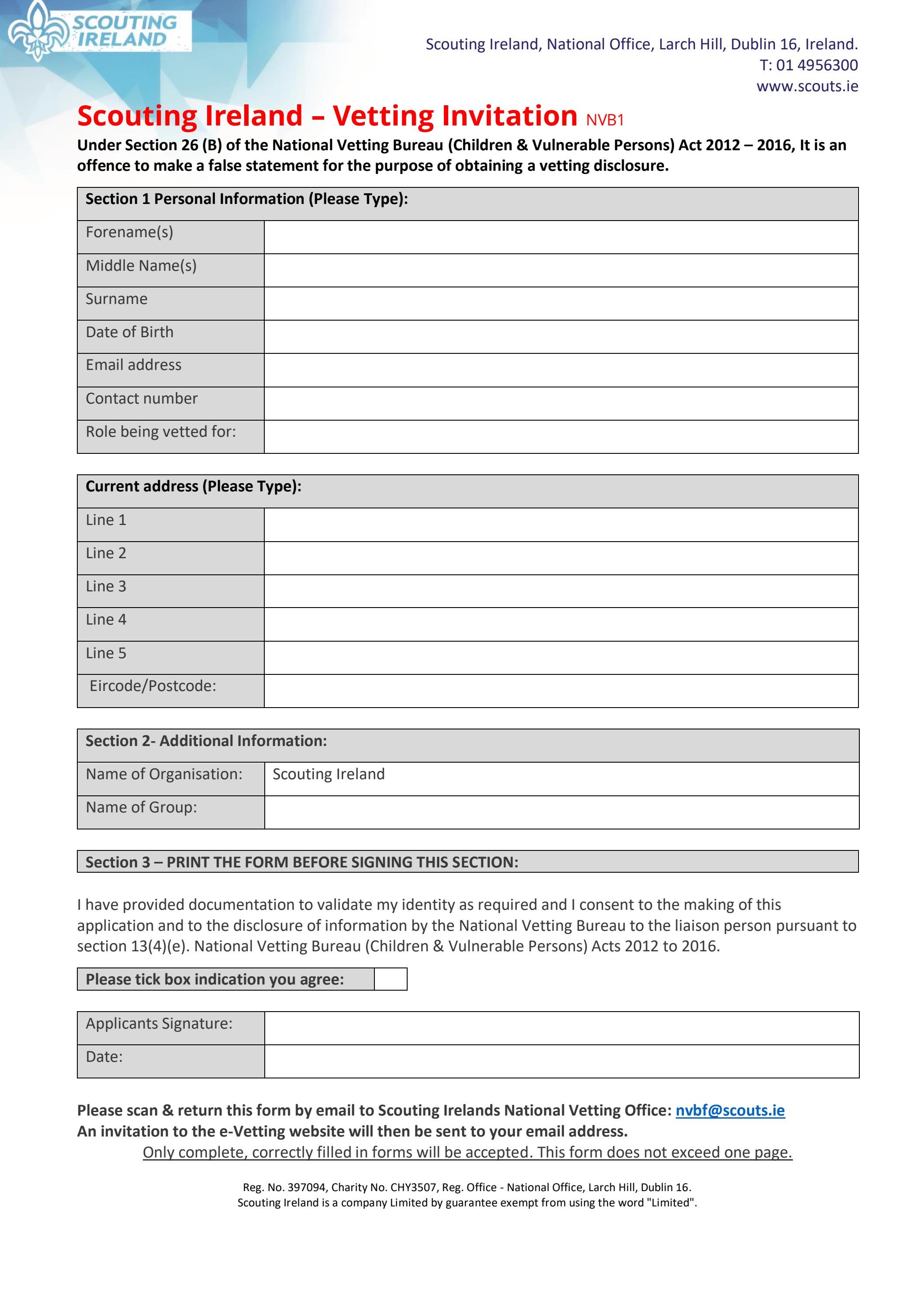 Adult Vetting Invitation Form by Scouting Ireland - Issuu