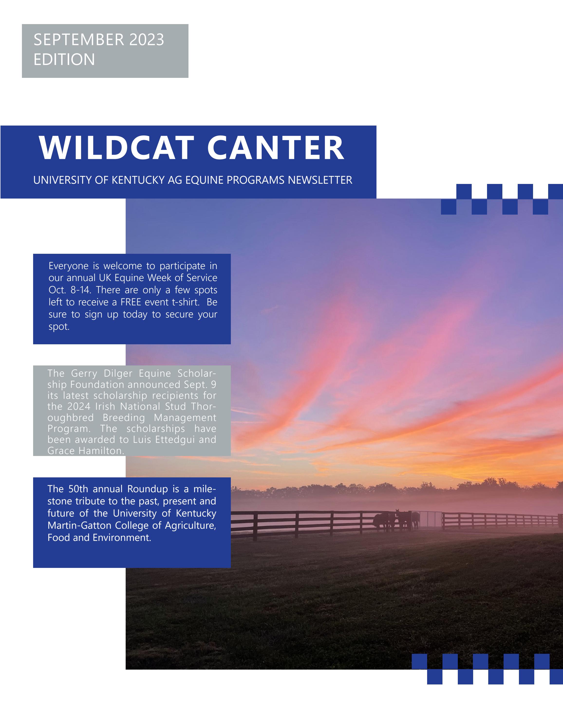 September 2023 Wildcat Canter by UK Ag Equine Programs - Issuu