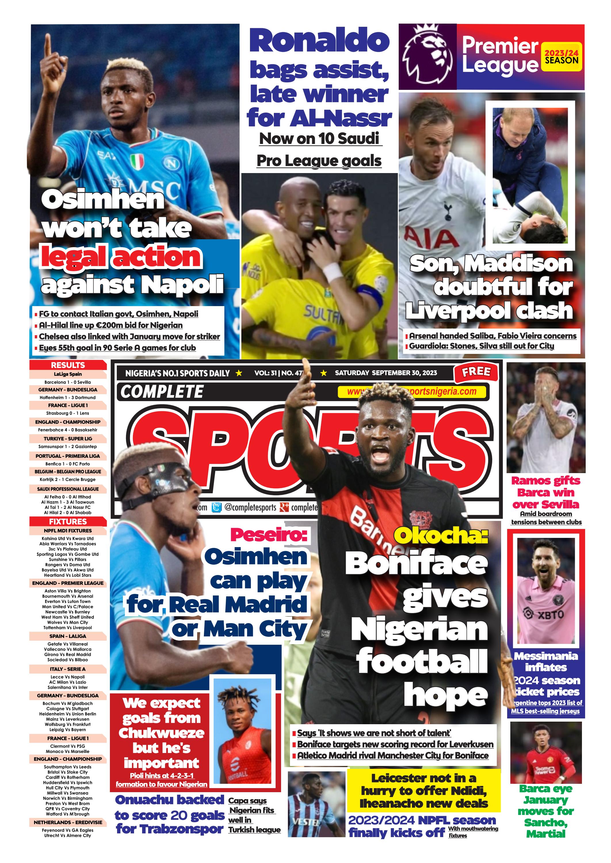 COMPLETE SPORTS - SATURDAY, SEP 30, 2023 by Complete Sports - Issuu