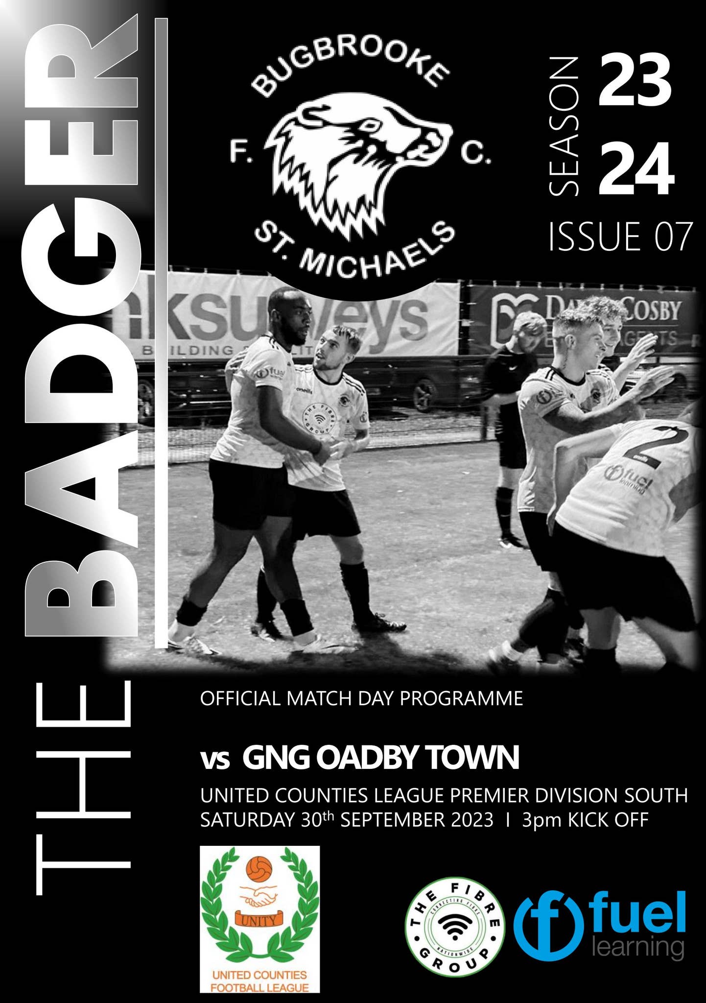The BADGER 2023/24 Issue 07 vs GNG Oadby Town by BugbrookeStMichaels ...