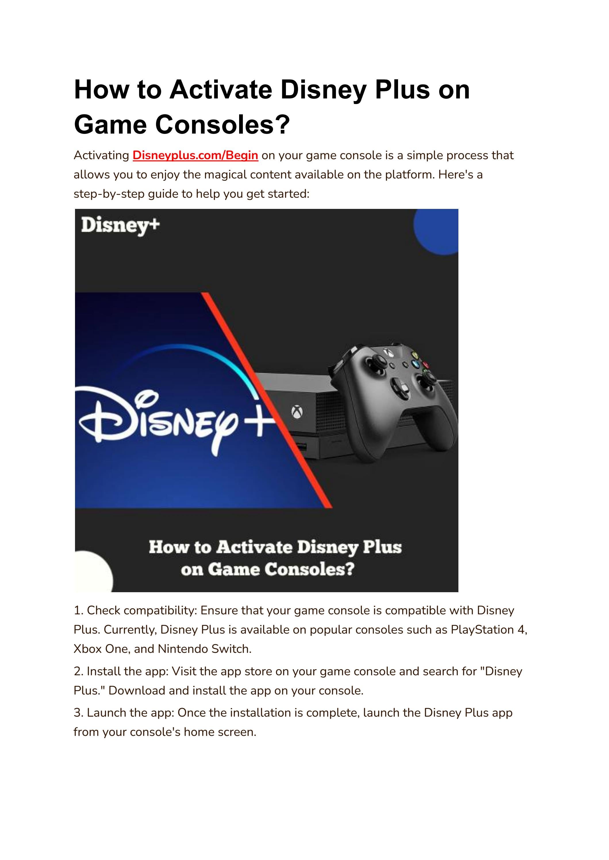 How to Activate Disney Plus on Game Consoles? by Disney Plus - Issuu
