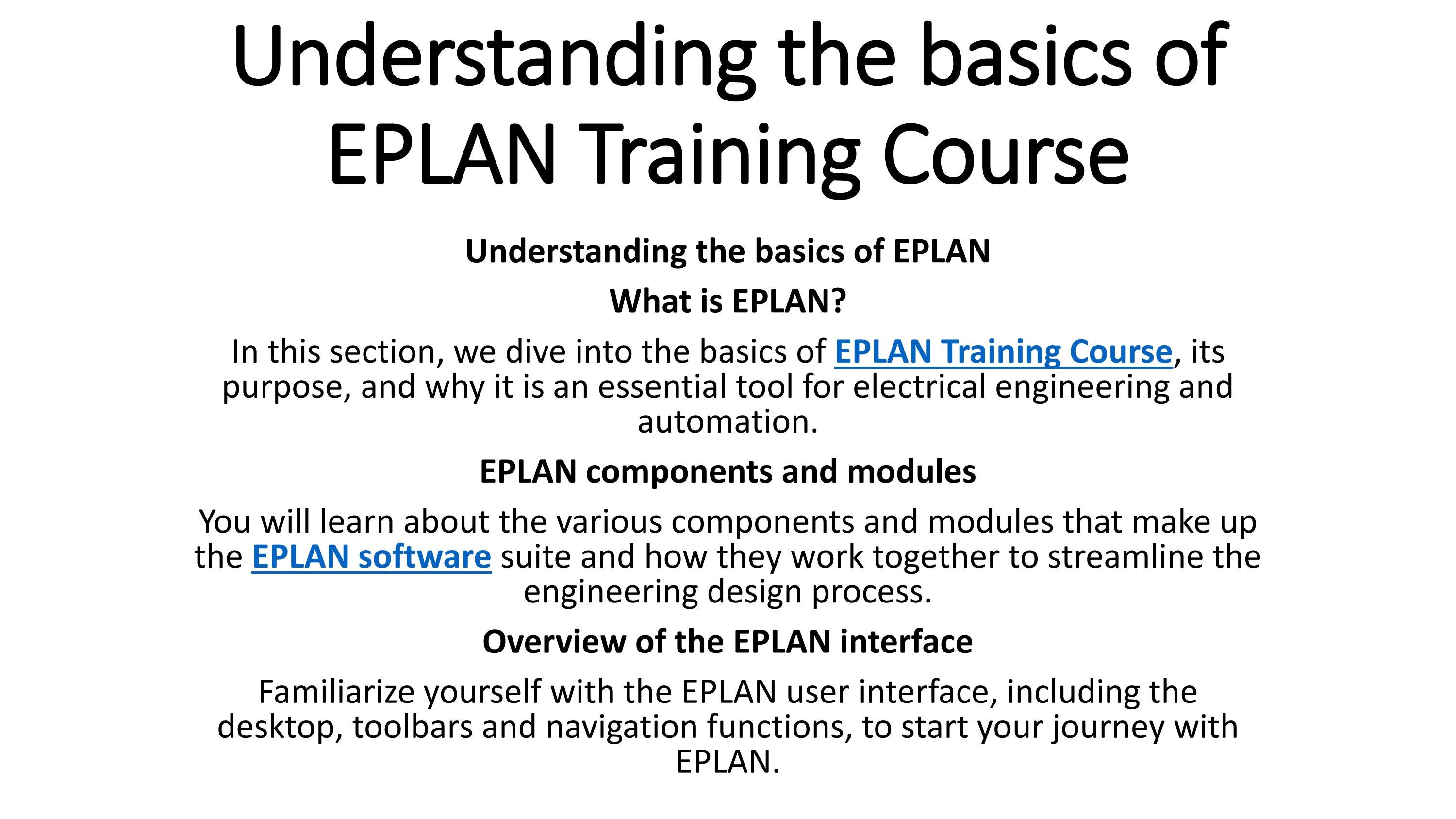 Understanding the basics of EPLAN Training Course by irfan akram - Issuu