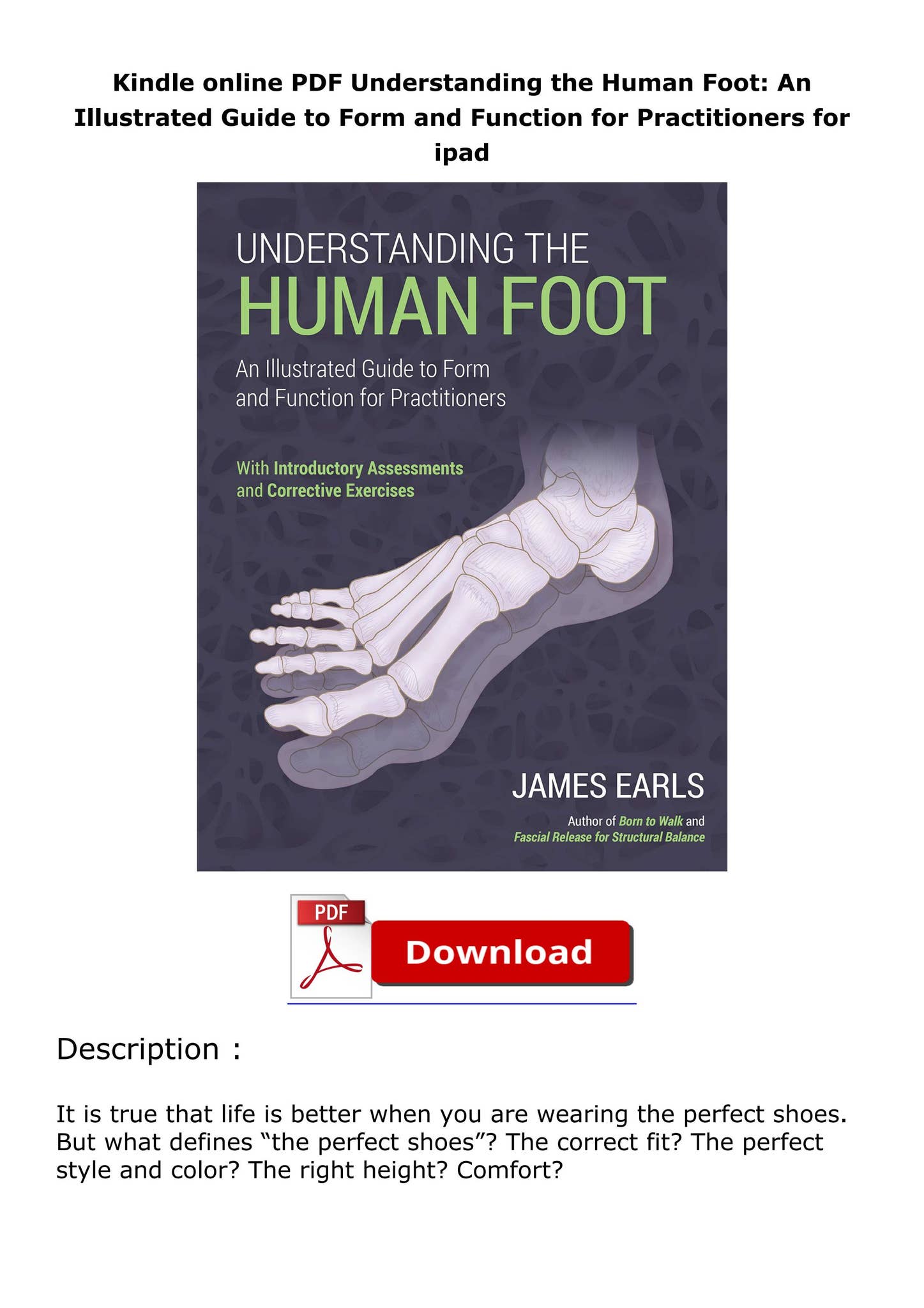 Ebook download Understanding the Human Foot: An Illustrated Guide to ...