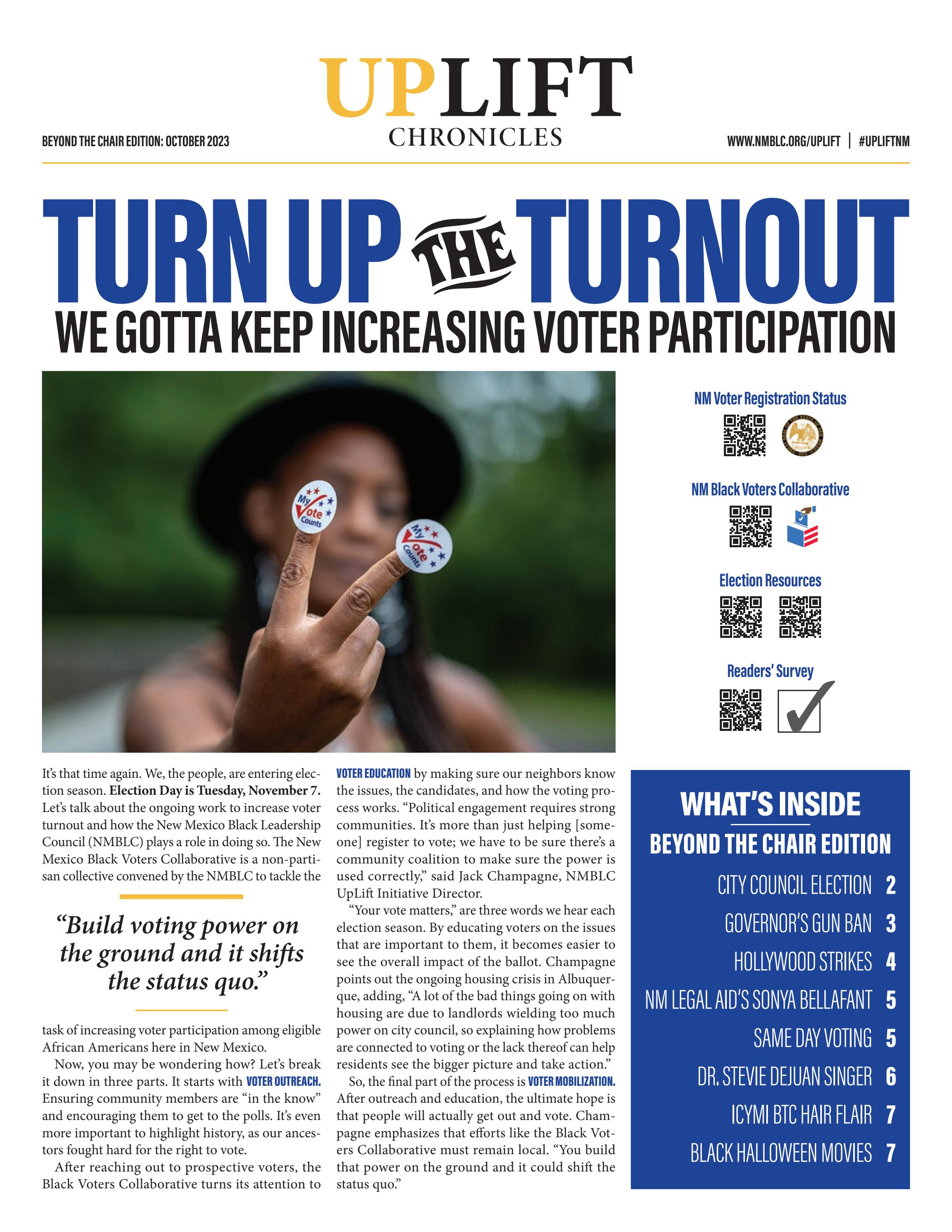 UpLift Chronicles_BeyondTheChair_October2023_V2.I9 by NMBlackLeadership - Issuu