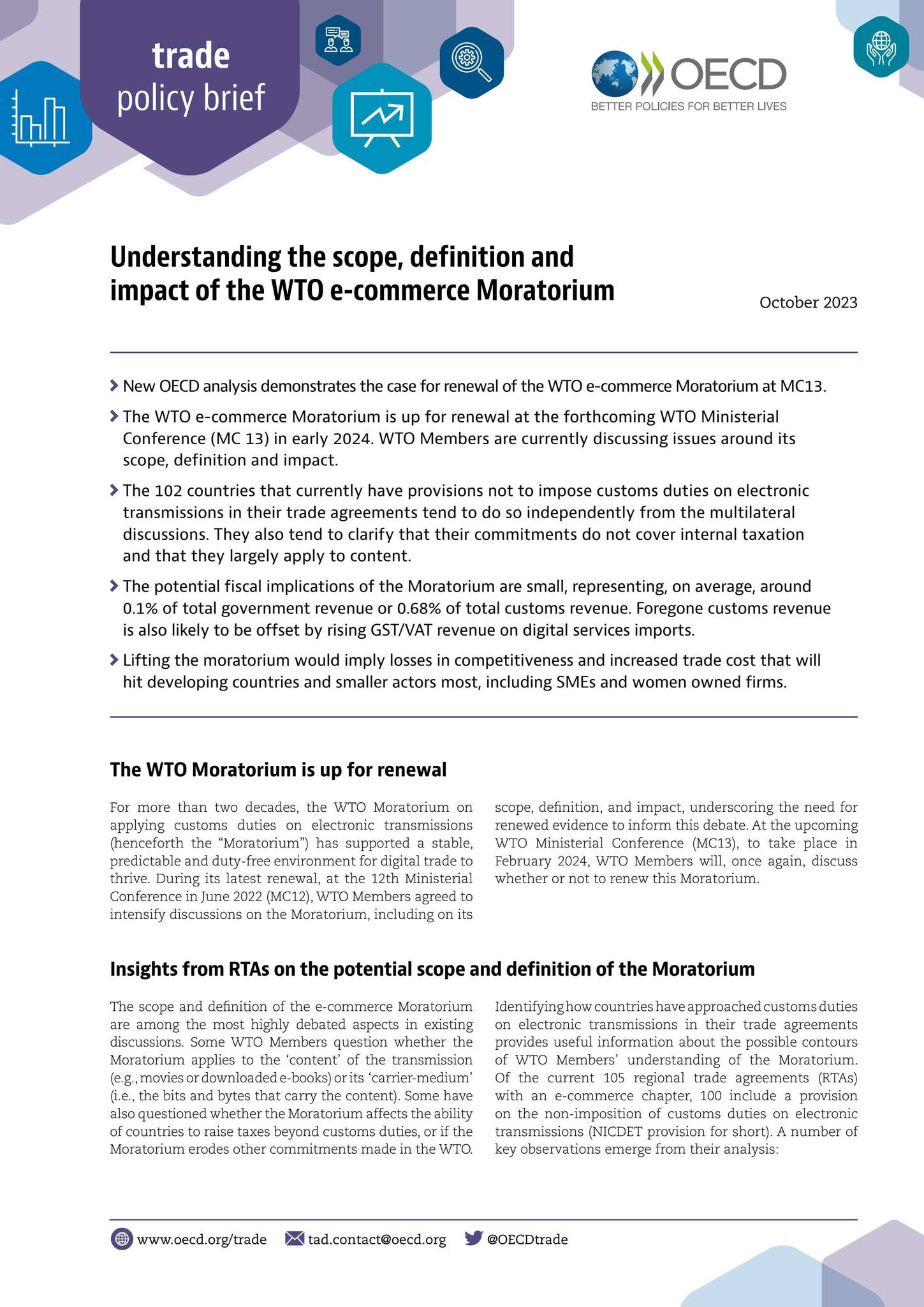 Understanding the scope, definition and impact of the WTO e-commerce ...