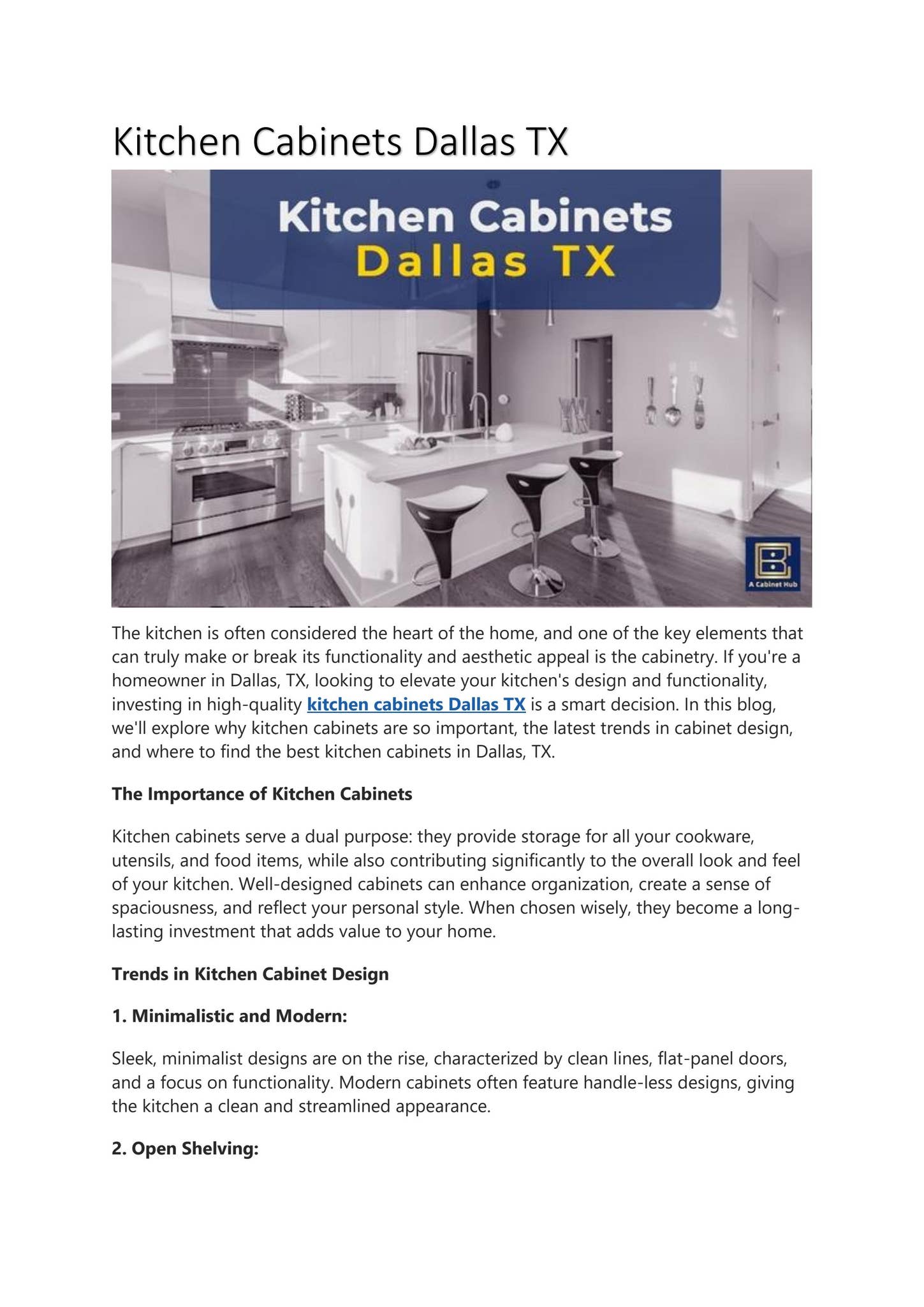 Kitchen Cabinets Dallas TX | A Cabinet Hub by A cabinet Hub - Issuu