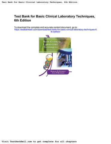 Test bank for basic clinical laboratory techniques 6th edition by ...