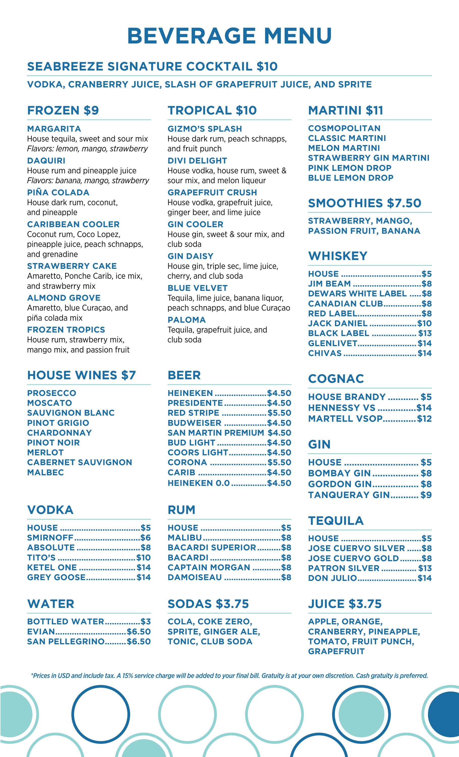 Little Bay Seabreeze Beverage Menu by Divi Resorts - Issuu
