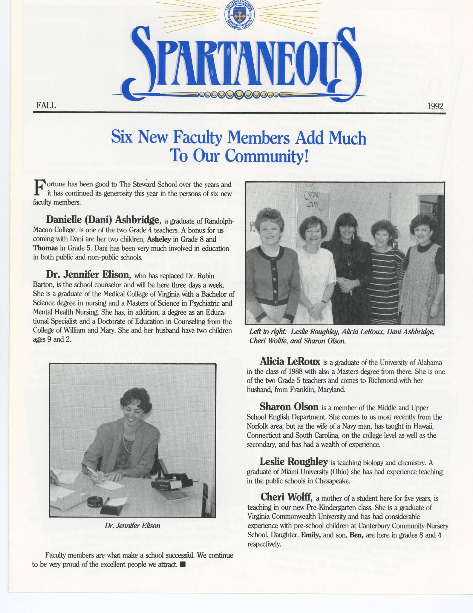 Spartaneous Fall 1992 by The Steward School - Issuu