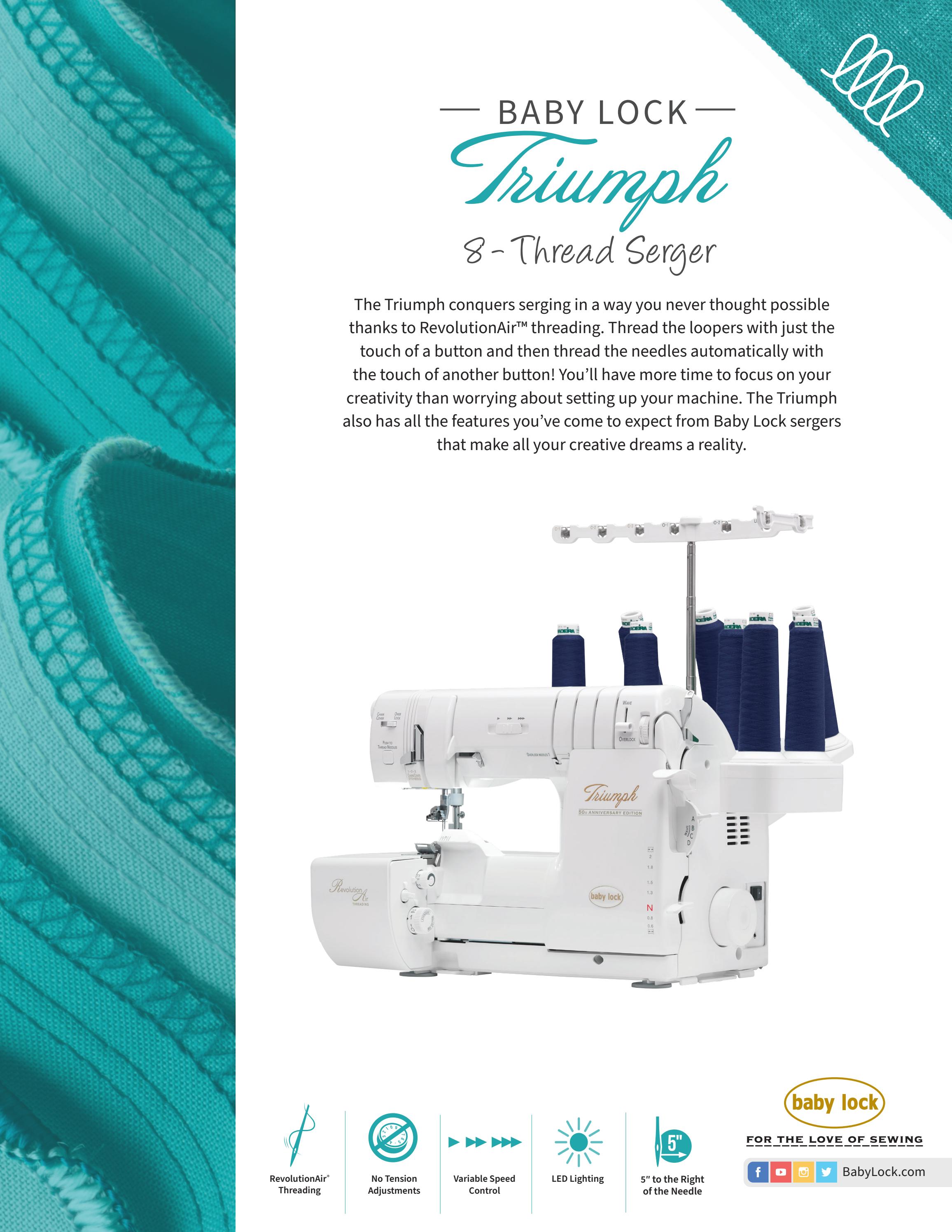 Baby Lock Triumph Spec Sheet by babylocksewing - Issuu