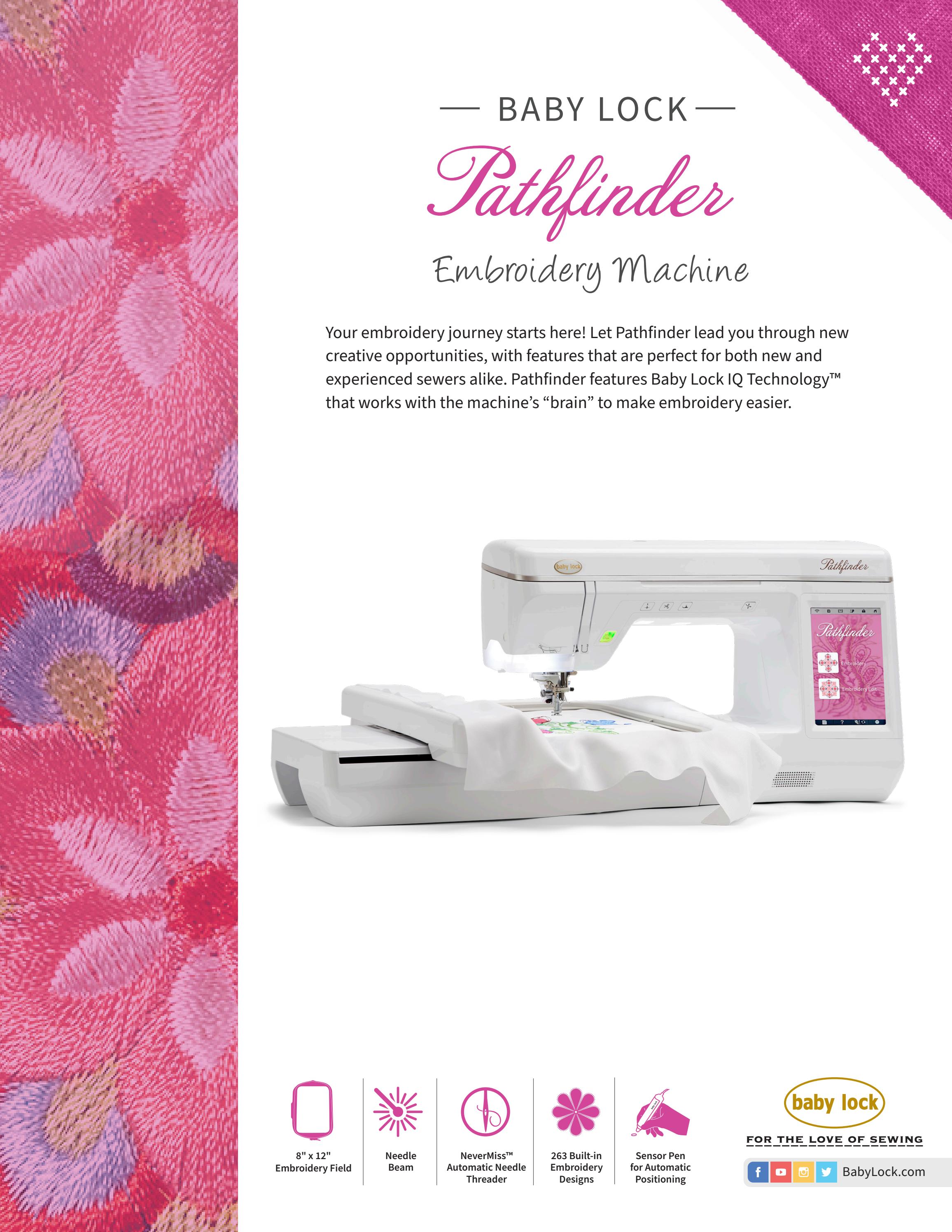 Baby Lock Pathfinder Spec Sheet by babylocksewing - Issuu