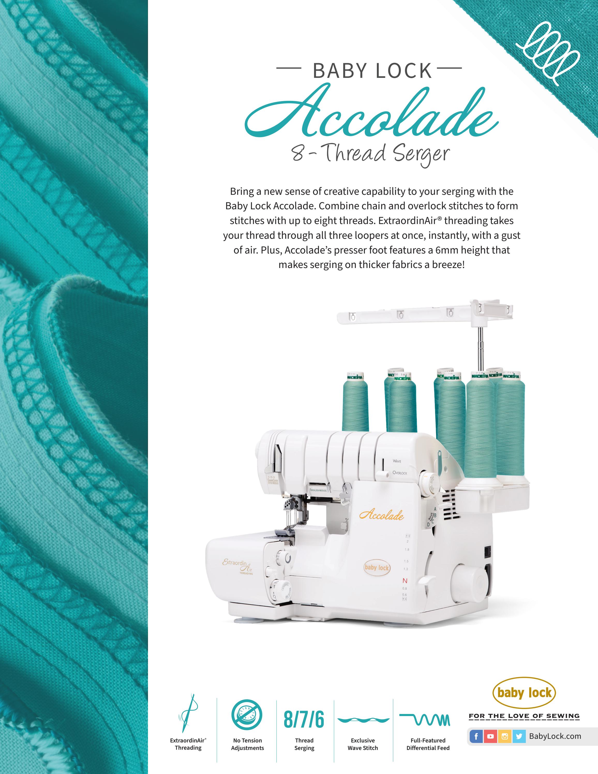 Baby Lock Accolade Spec Sheet by babylocksewing - Issuu