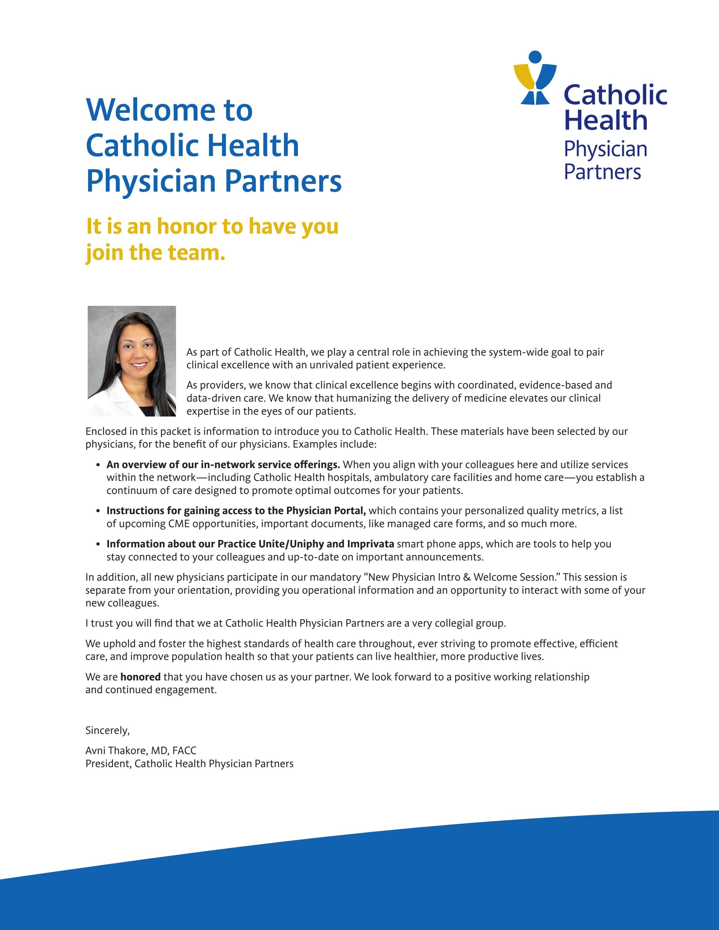 Welcome Letter by catholichealthLI - Issuu