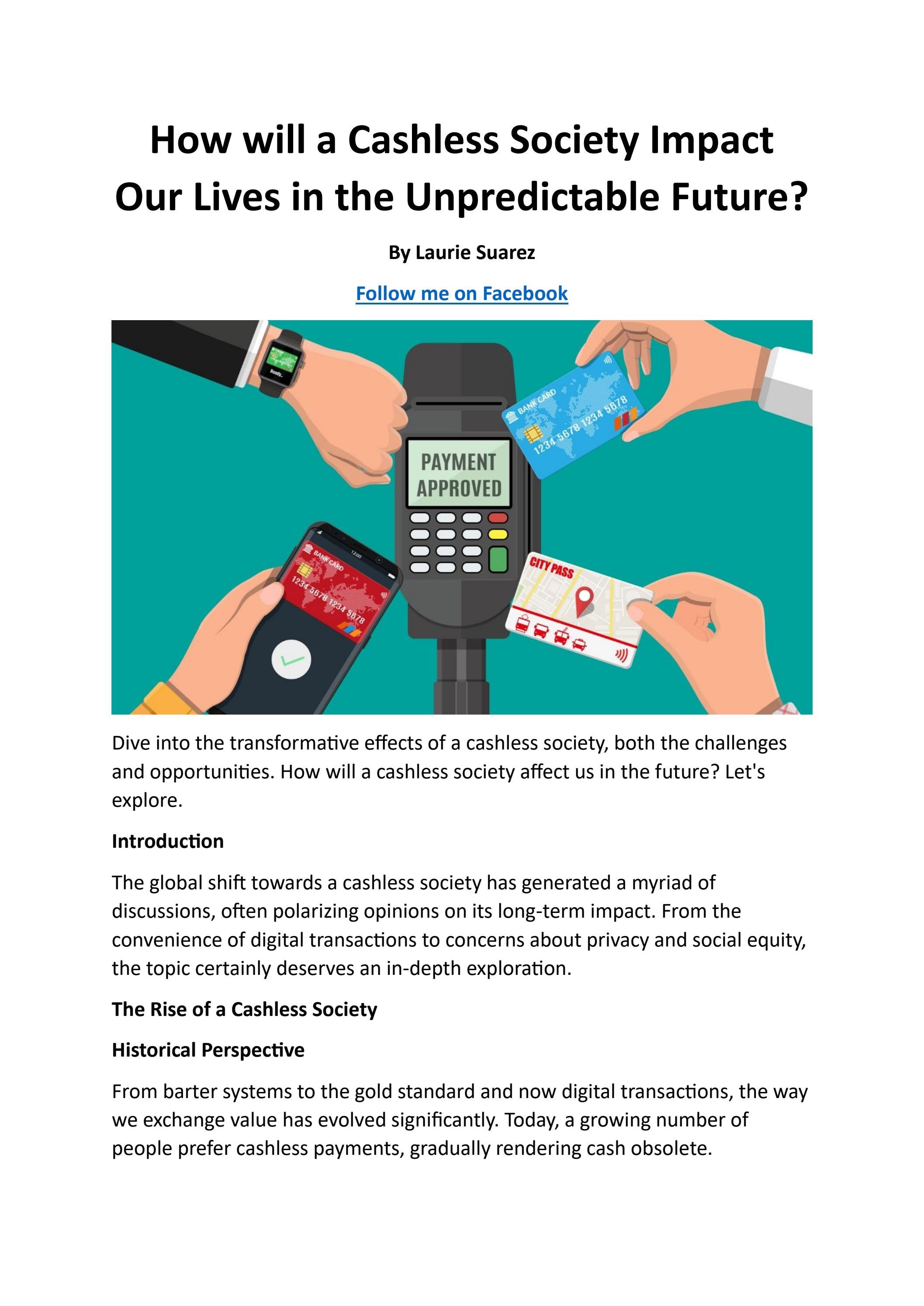 How will a Cashless Society Impact Our Lives in the Unpredictable ...
